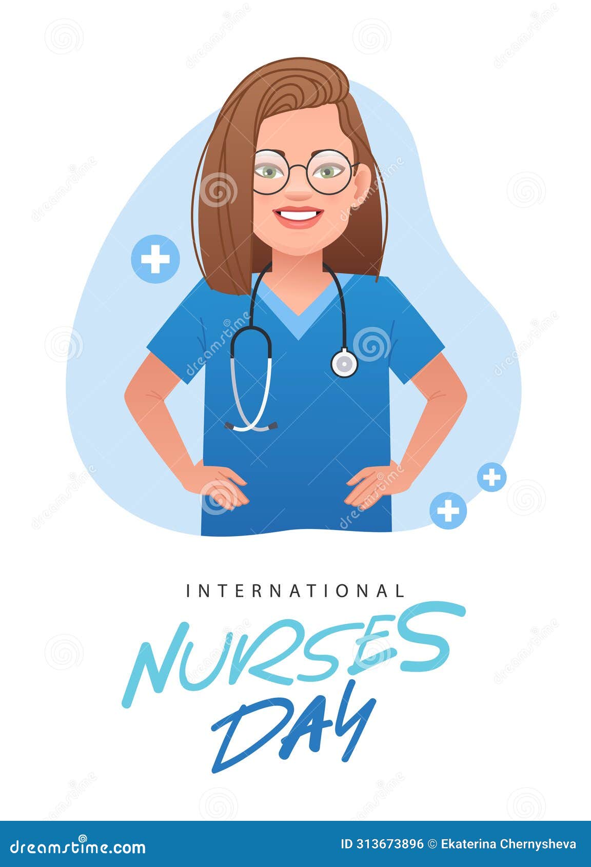 International Nurses Day. Beautiful Woman Nurse with Glasses, with a ... International Nurses Day. Beautiful Woman Nurse with Glasses, with a ...