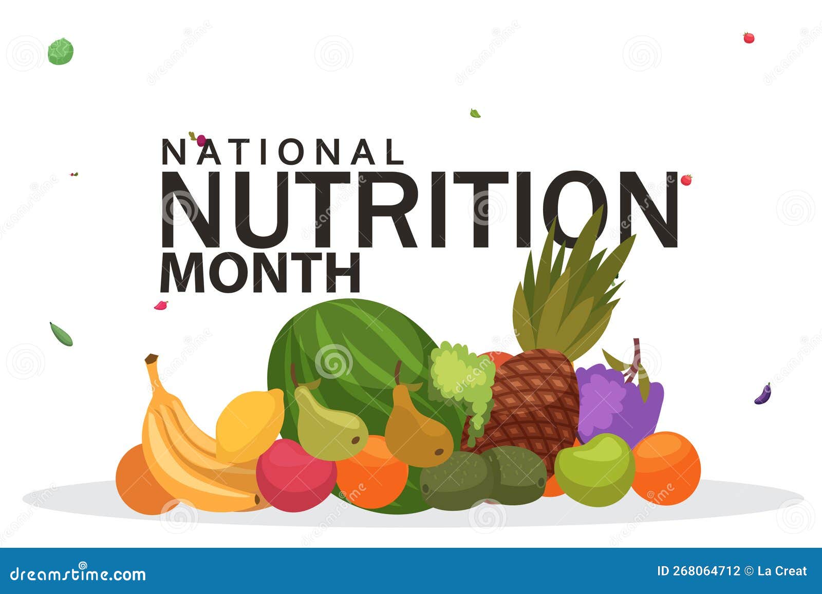 National Nutrition Month March Stock Vector - Illustration of concept ...