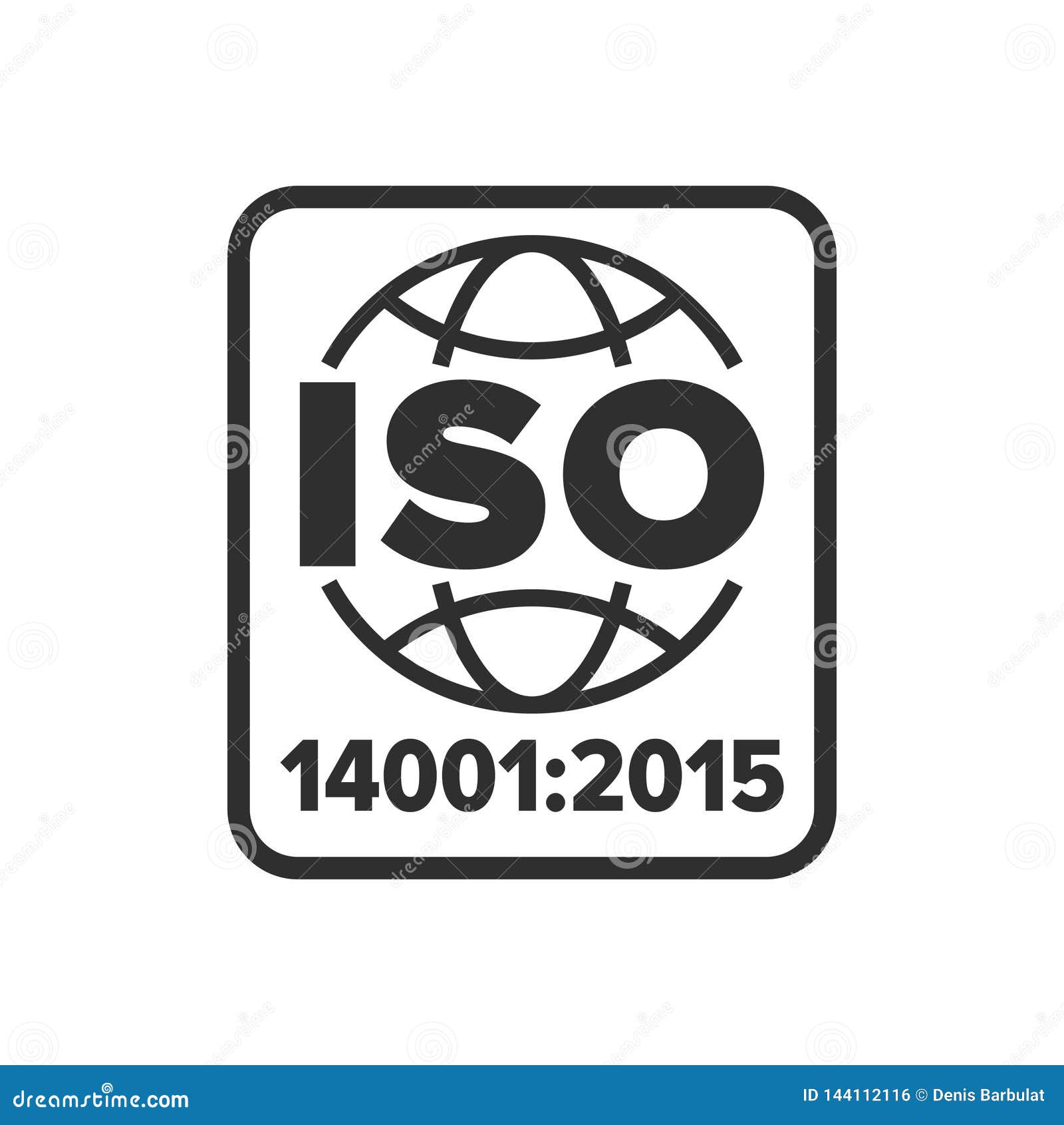 International Organization for Standardization 14001:2015 Symbol Stock ...