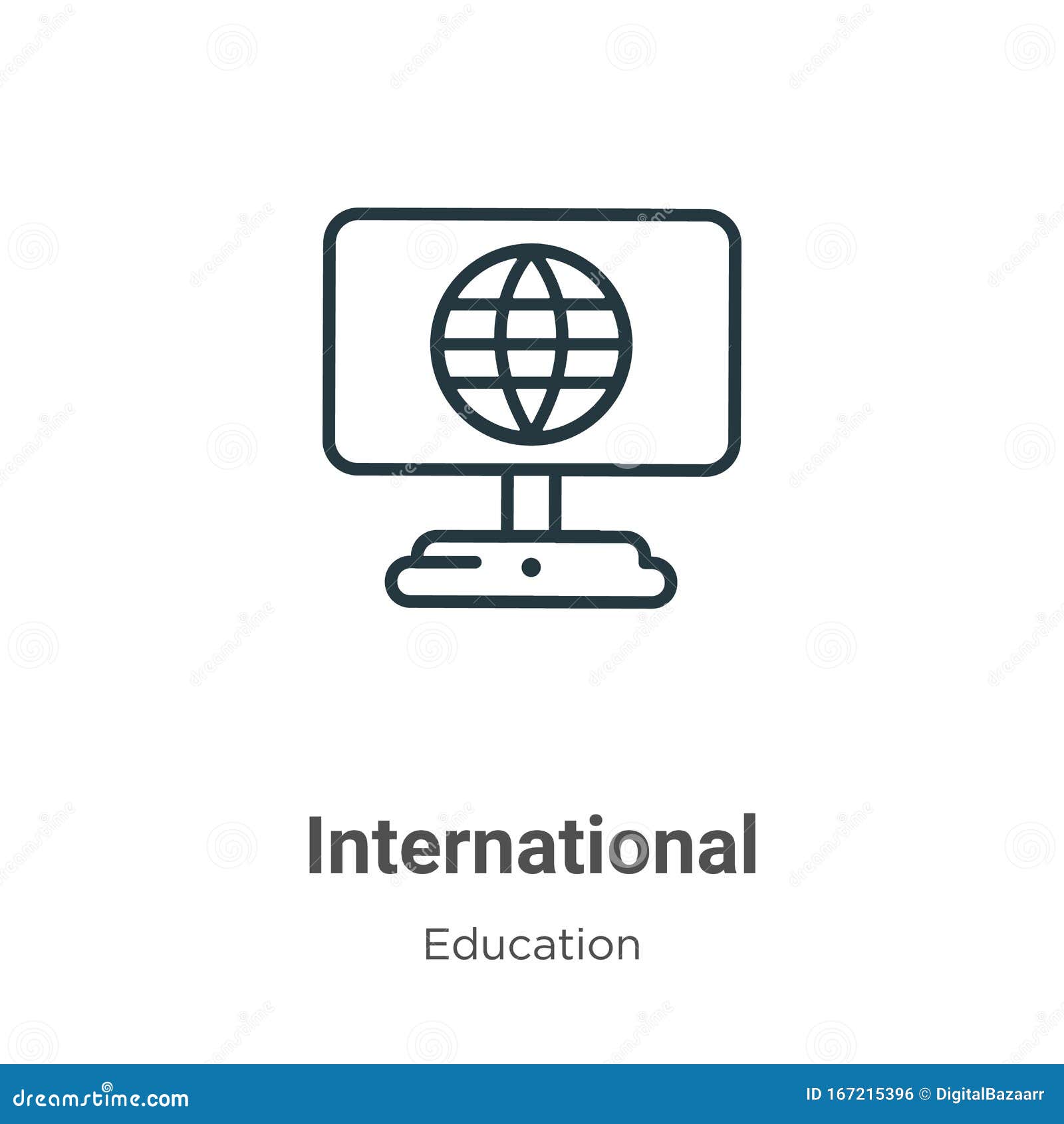 International Outline Vector Icon. Thin Line Black International Icon ...