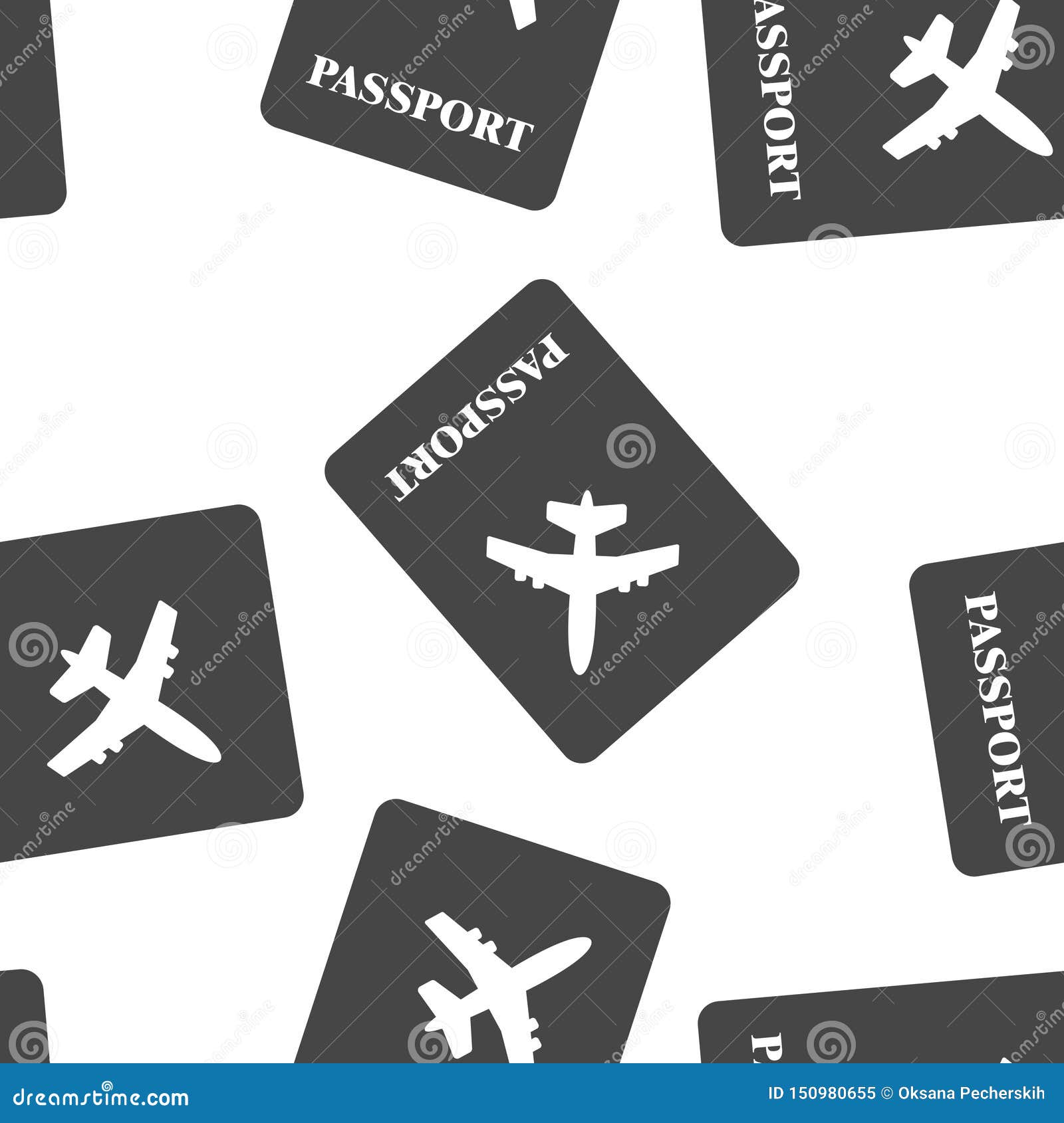 International Passport Vector Illustration Seamless Pattern on a White ...