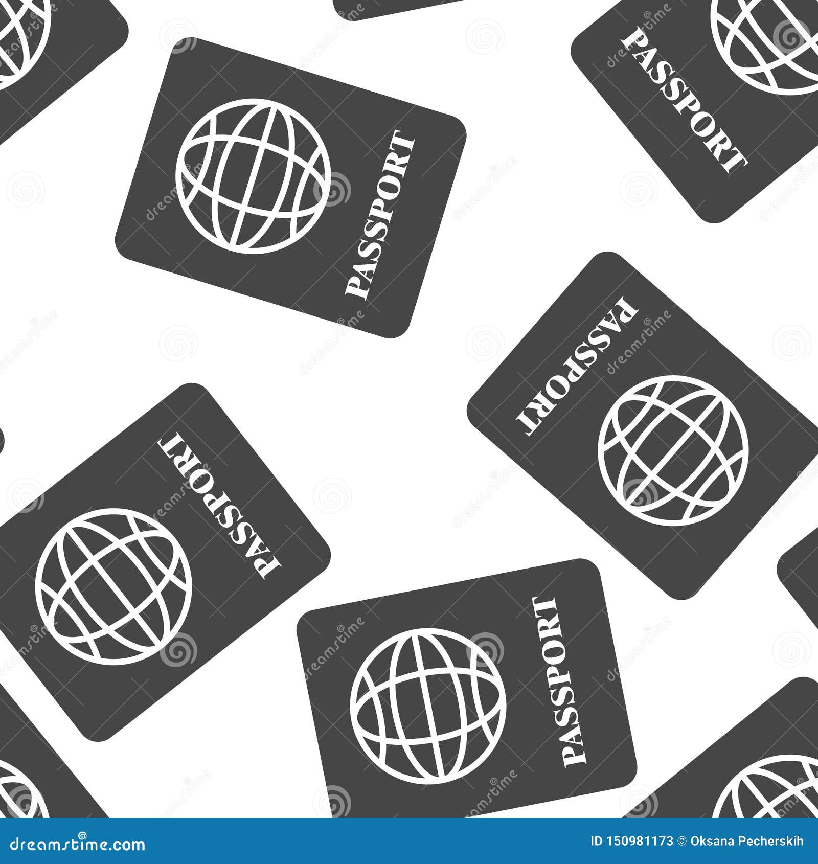 International Passport Vector Illustration Seamless Pattern on a White ...