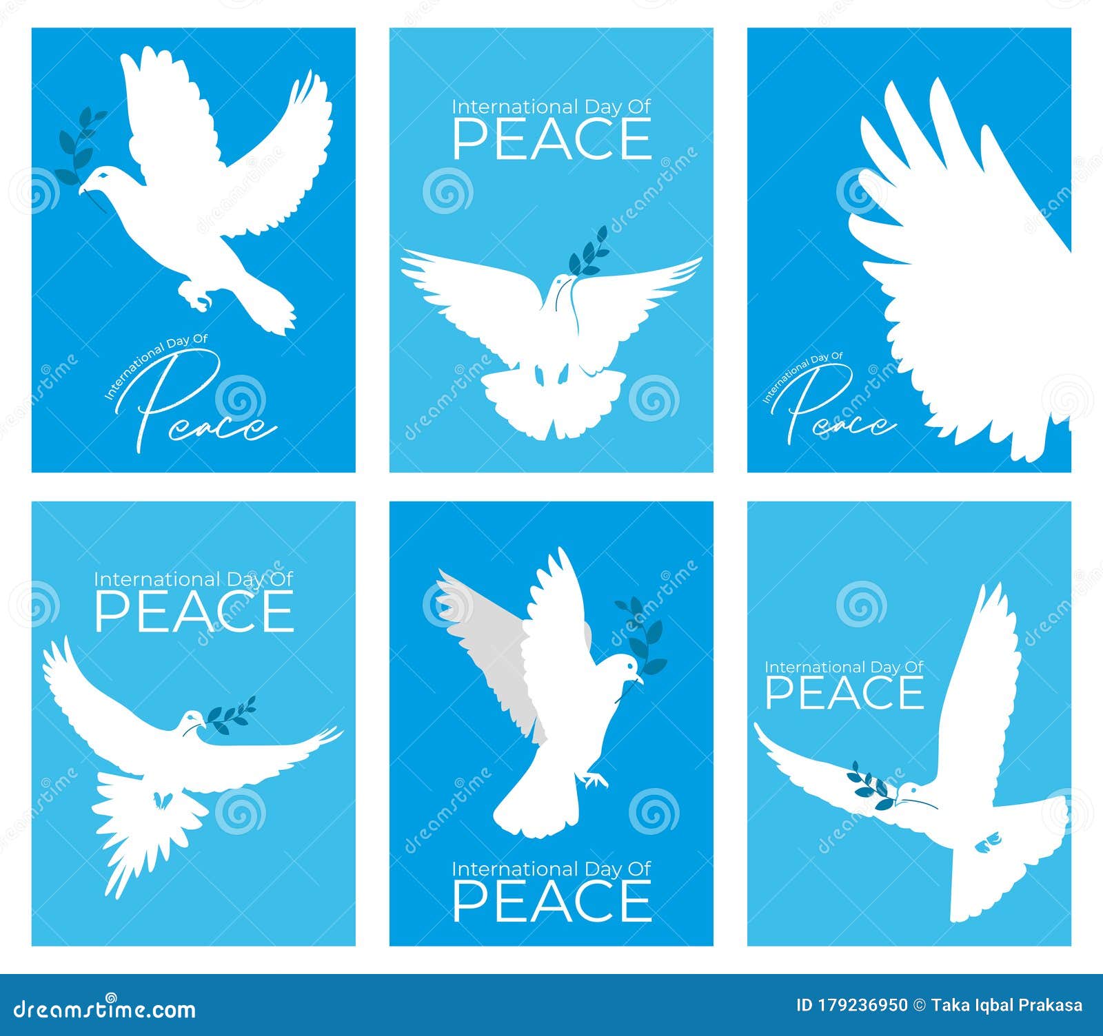 International Peace Day Greeting Card Collection Stock Vector ...