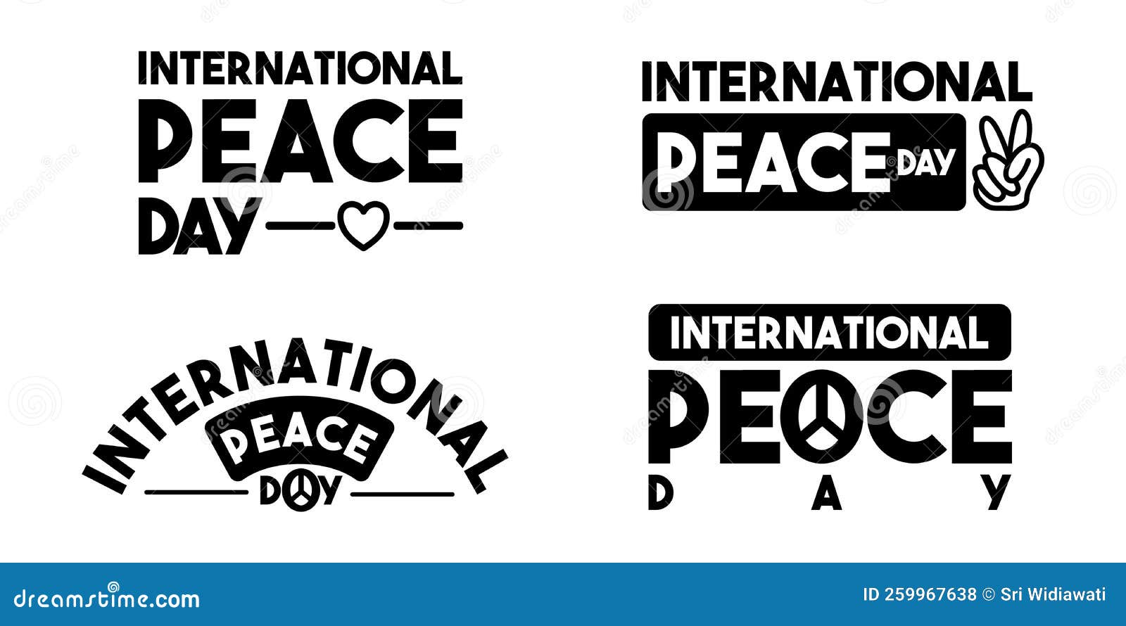 International Peace Day Logo Badge Symbol Text Label Stock Vector ...