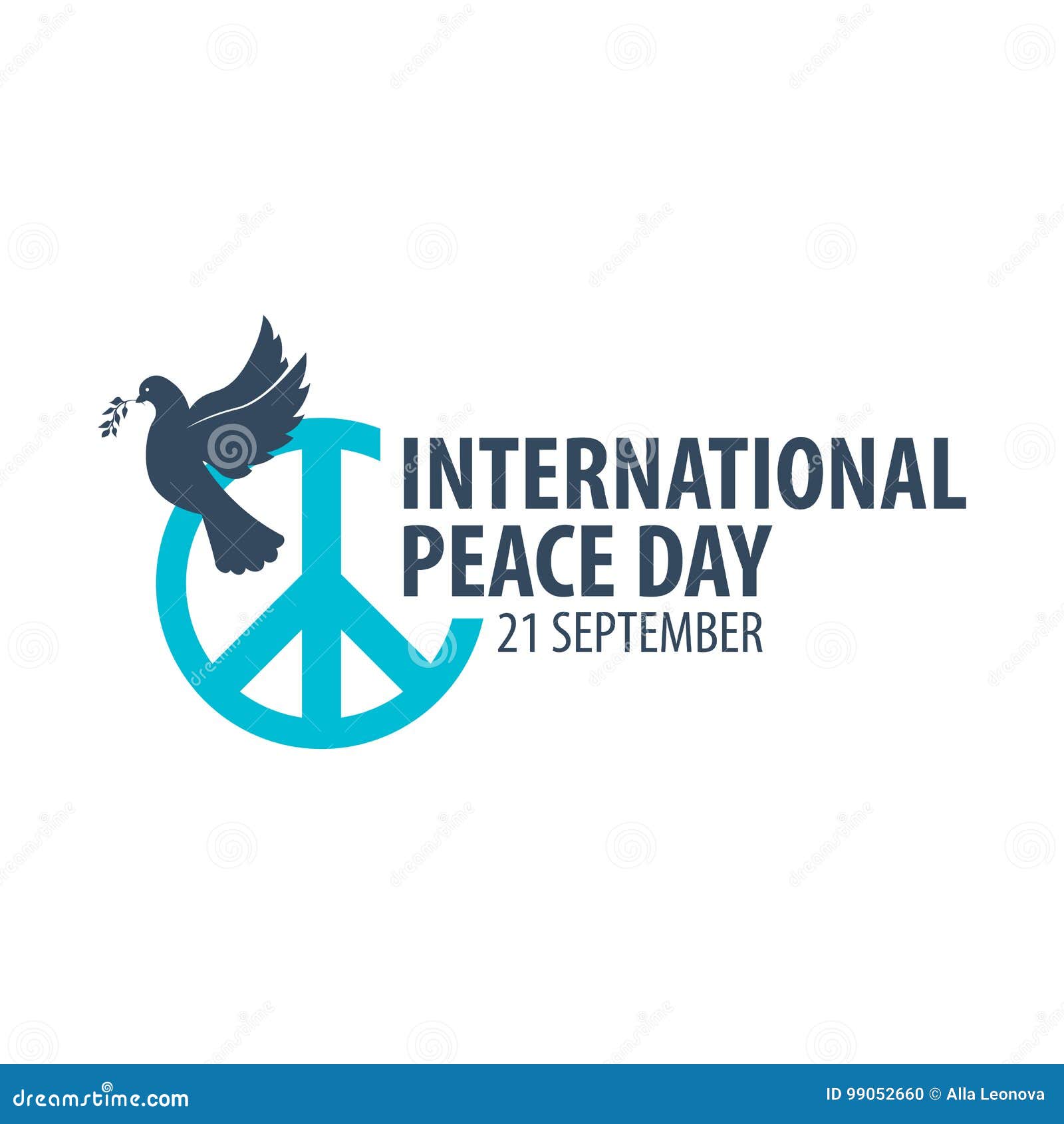 International Peace Day Logo or Emblem. 21 September. Vector ...