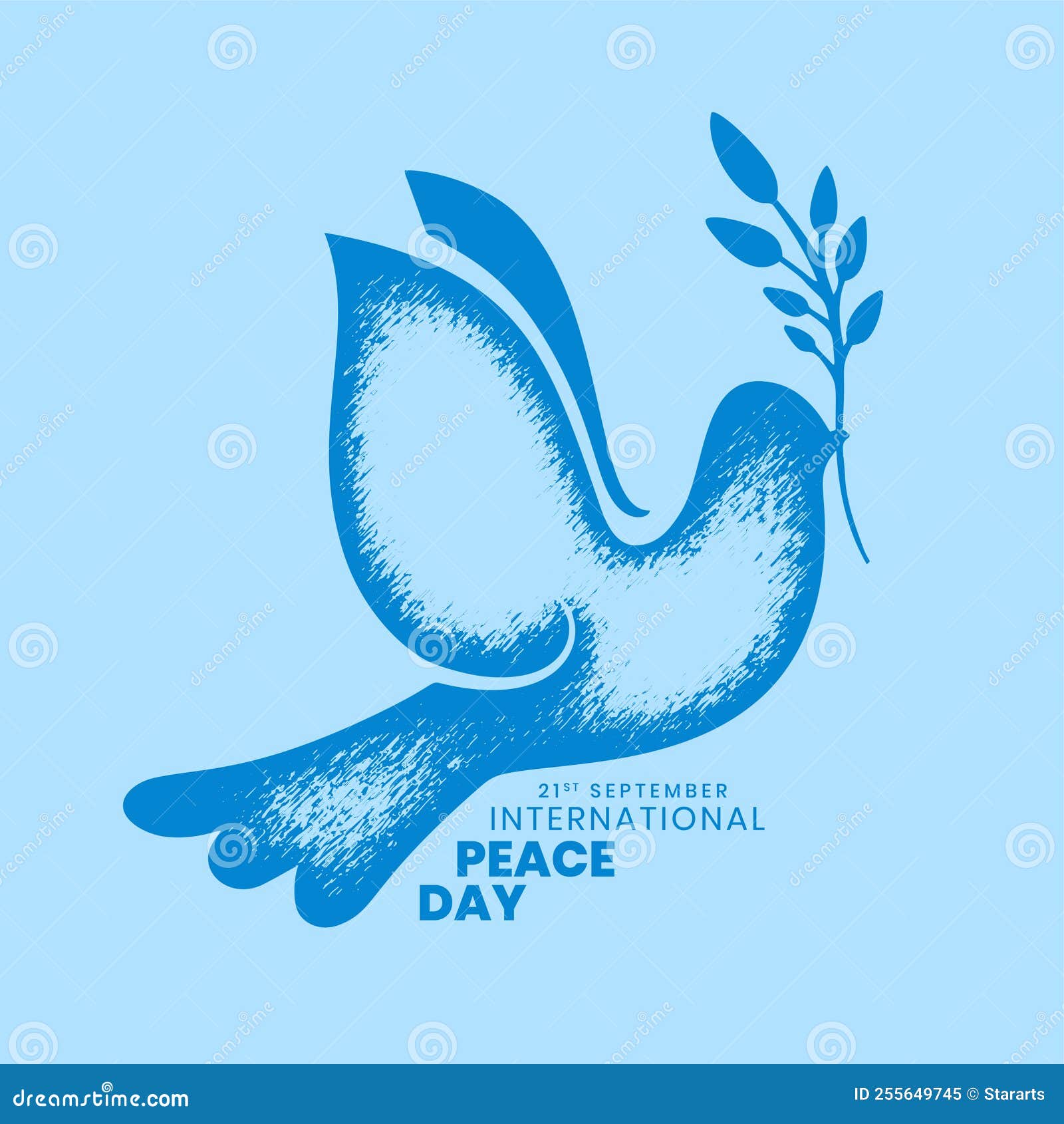 International Peace Day Social Post Card with Bird Vector Illustration ...