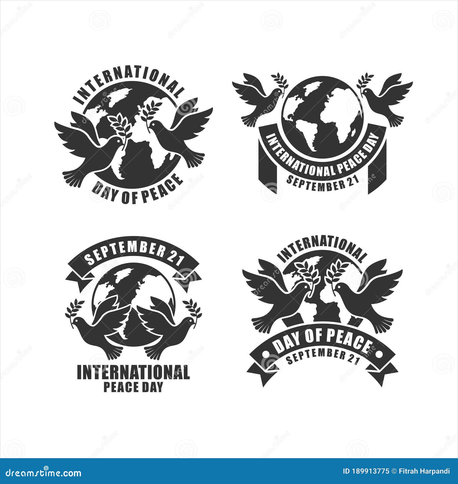 International Peace Day Vector Logo Design Stock Vector - Illustration ...