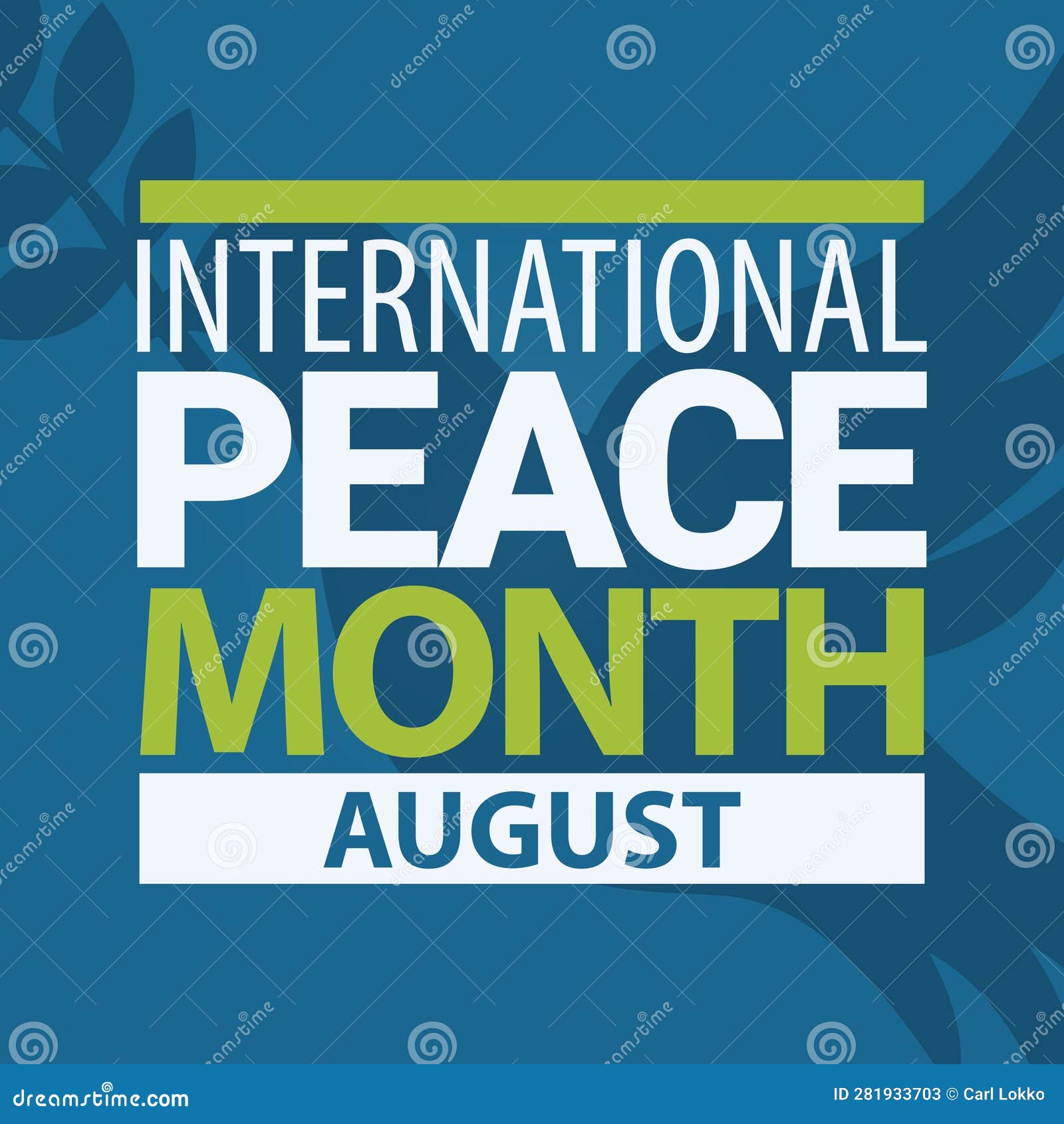 International Peace Month. August. Vector Square Banner Poster Stock ...