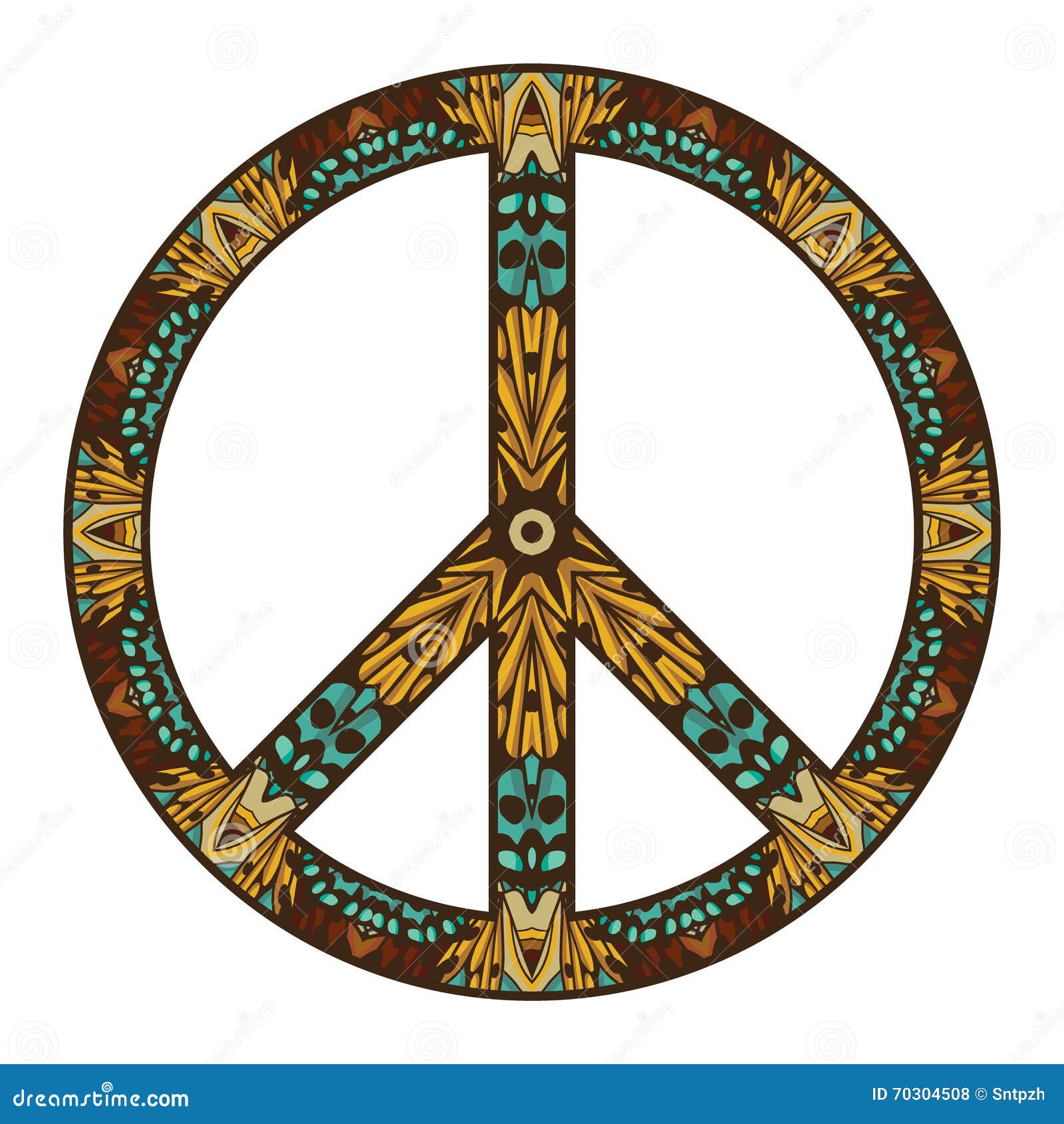 International Peace Symbol Isolated on White. Peace Concept. Stock ...