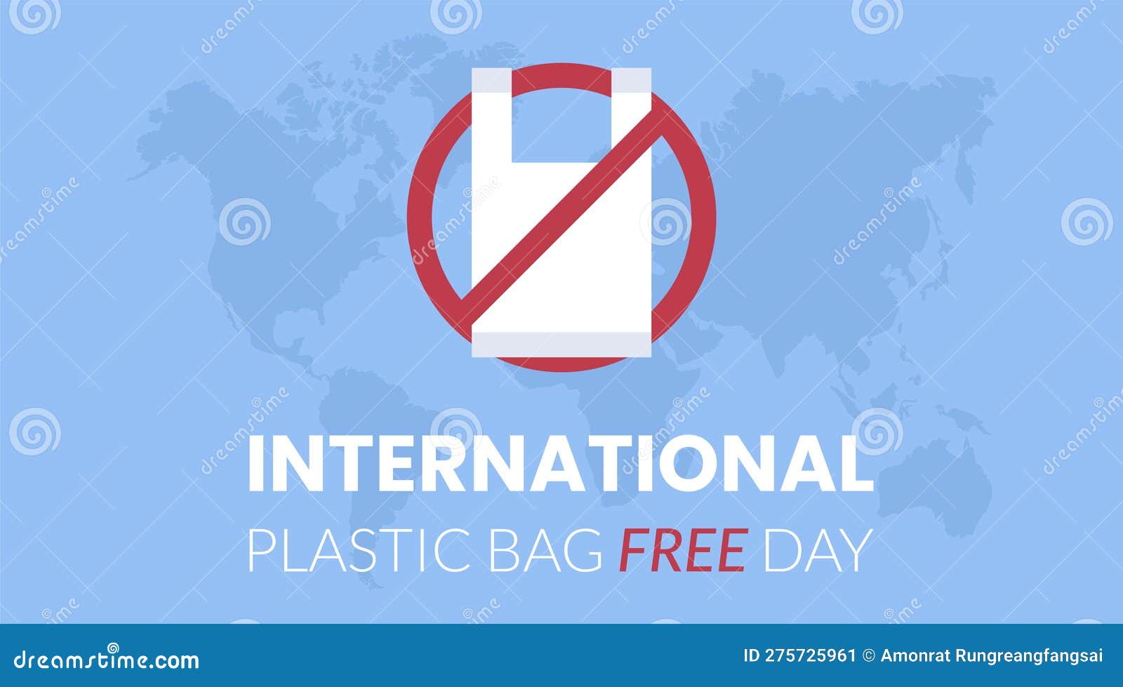 International Plastic Bag Free Day Flat Design Vector Stock Vector ...