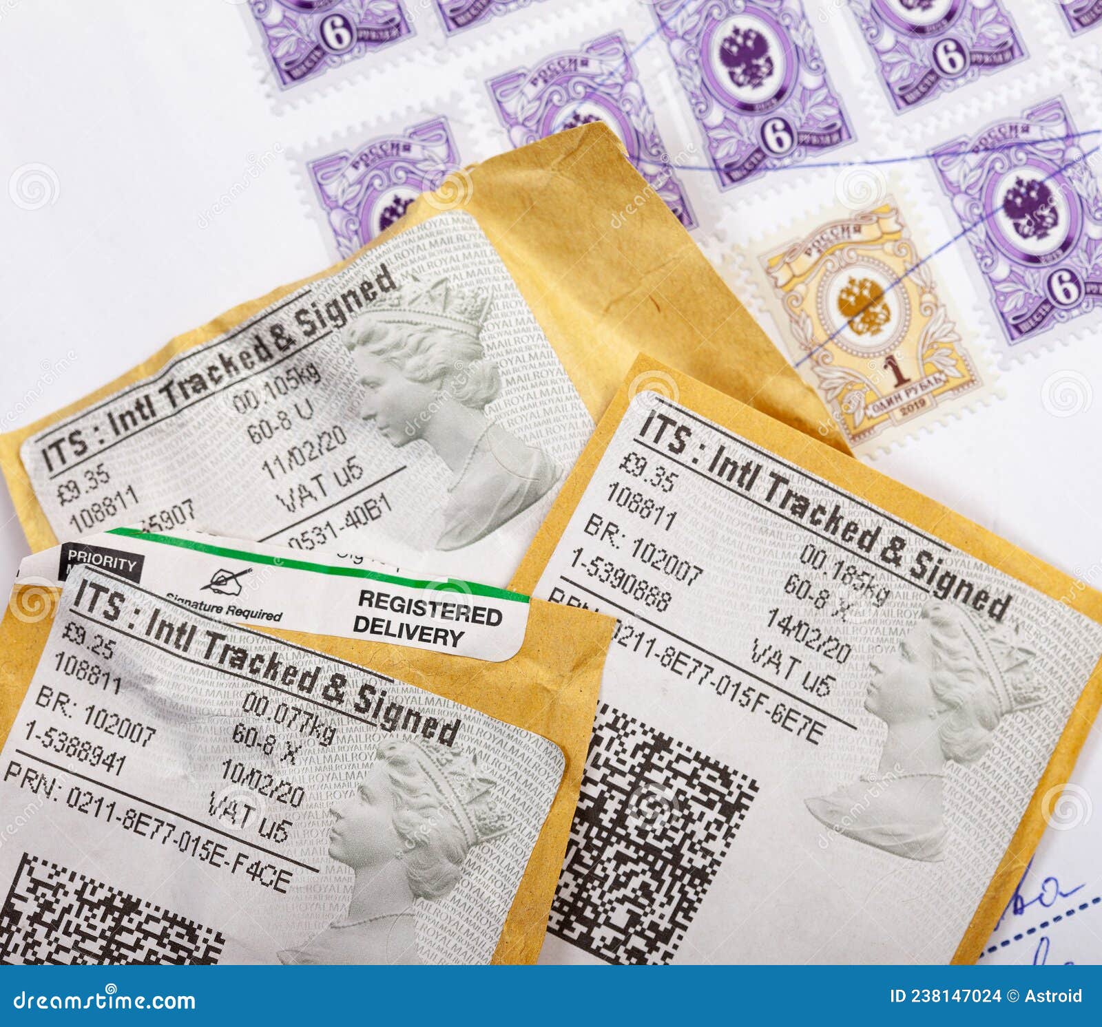 International Postage Marks on Envelopes Editorial Stock Image - Image ...