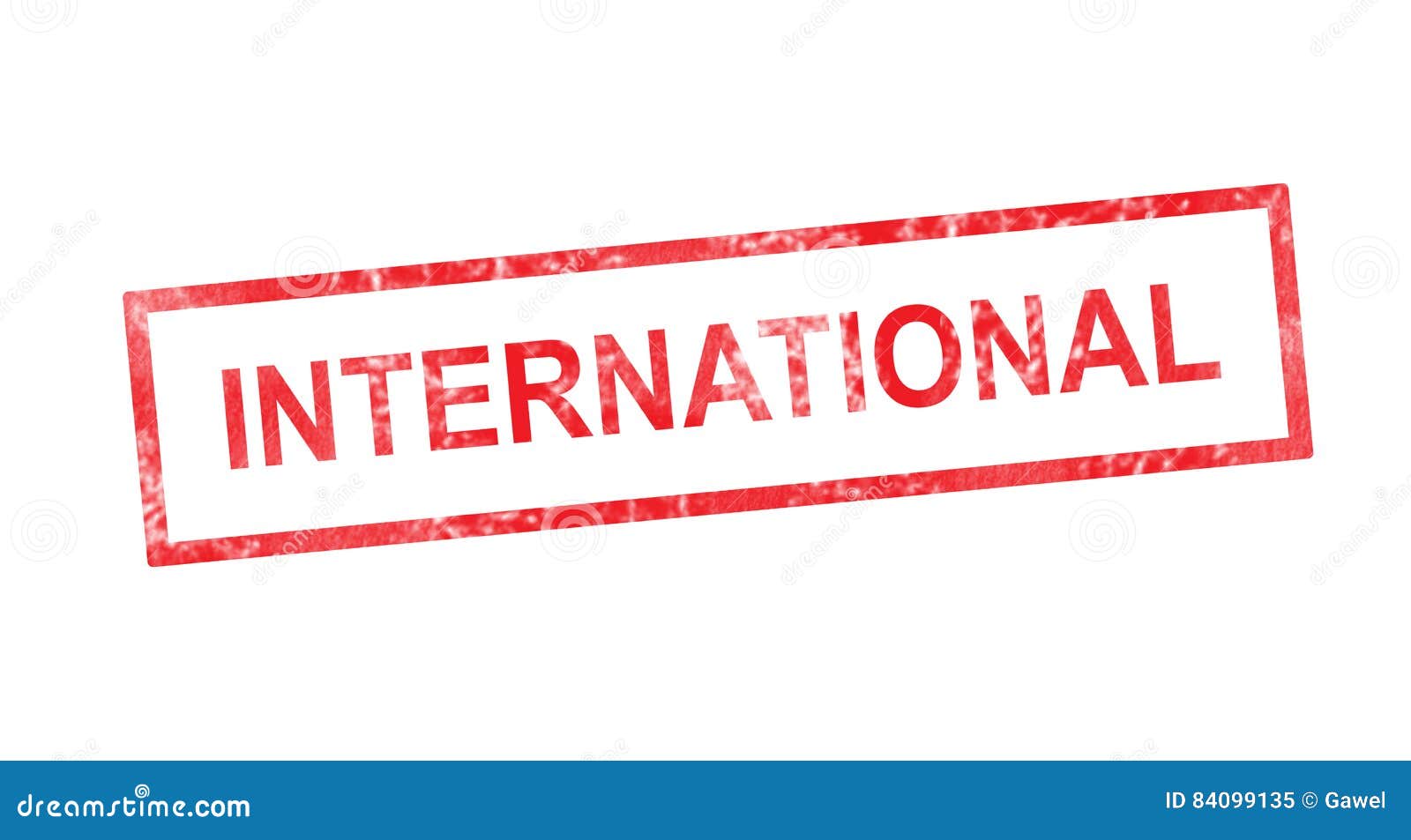 International in Red Rectangular Stamp Stock Illustration ...