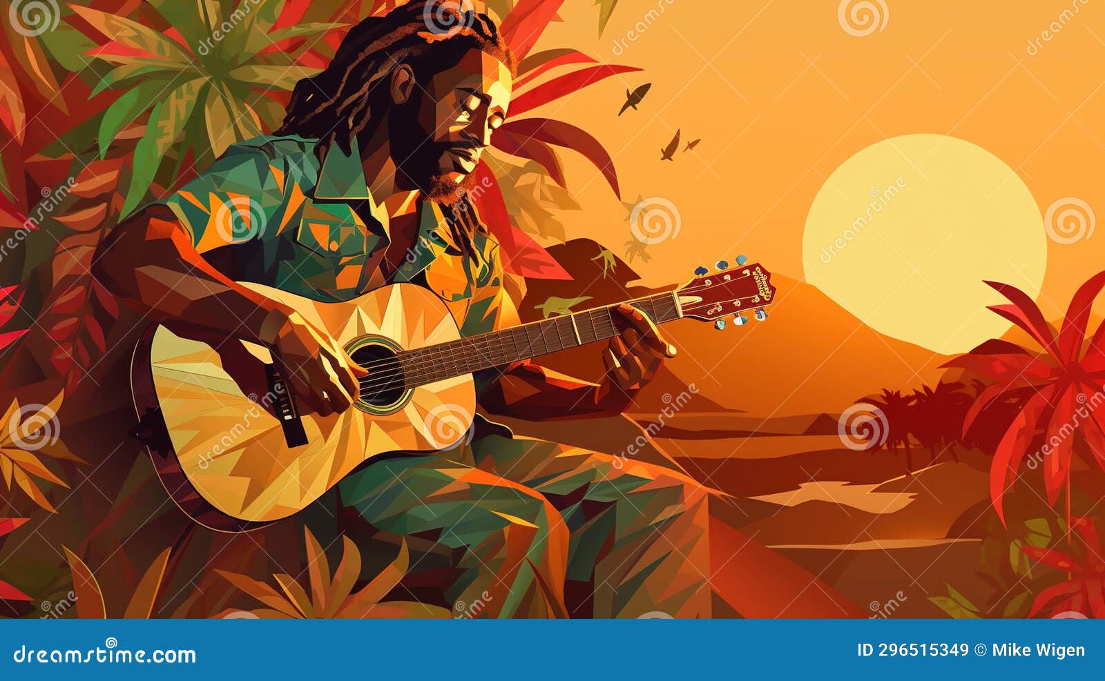International Reggae Day Celebration with this Abstract Illustration ...
