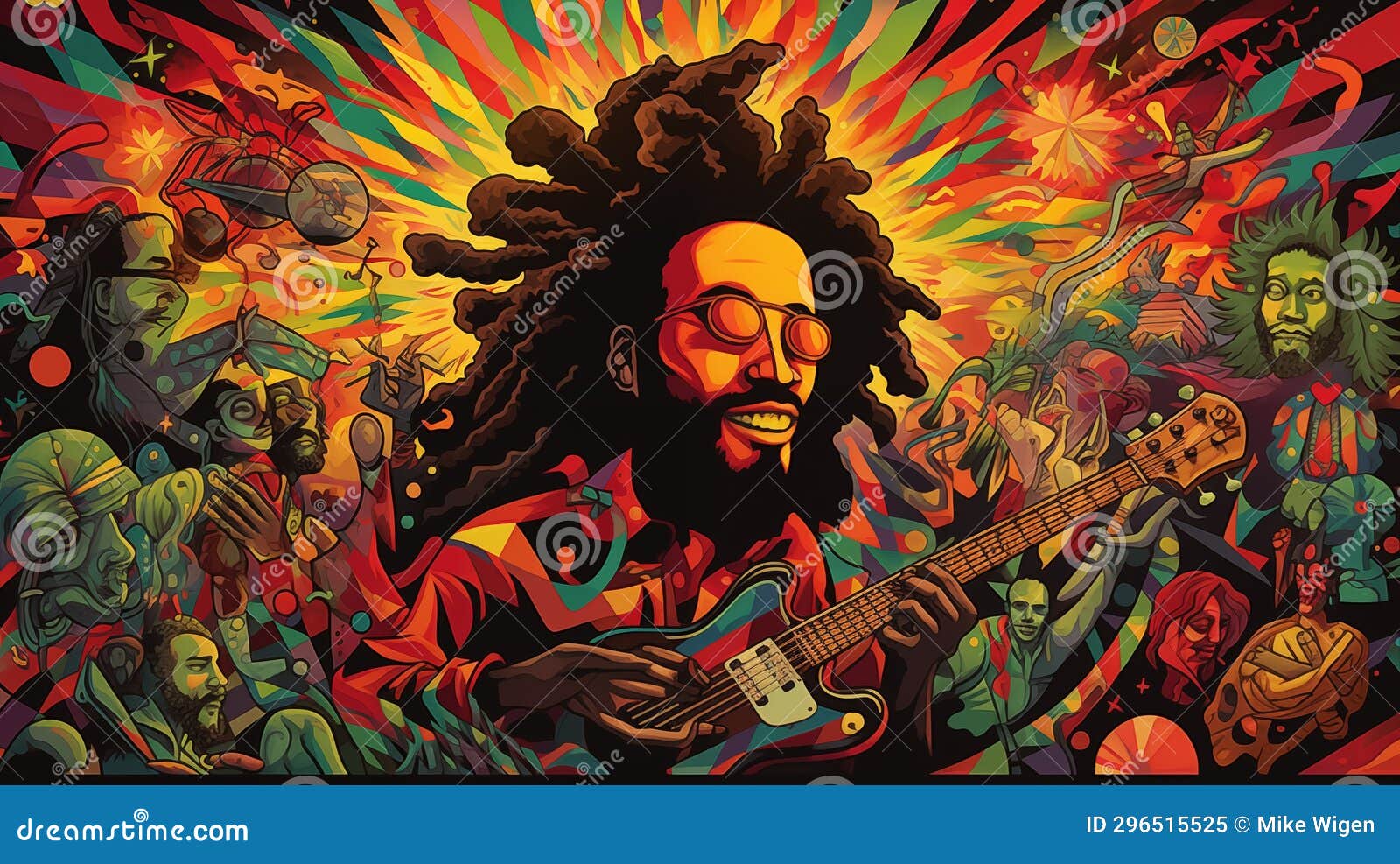 International Reggae Day Celebration with this Abstract Illustration ...
