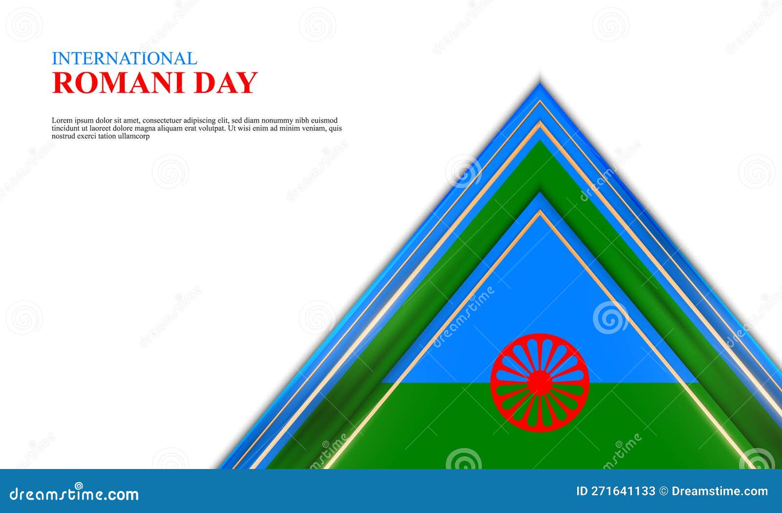 International Romani Day Banner Flag And Wheel Inscribed In The ...