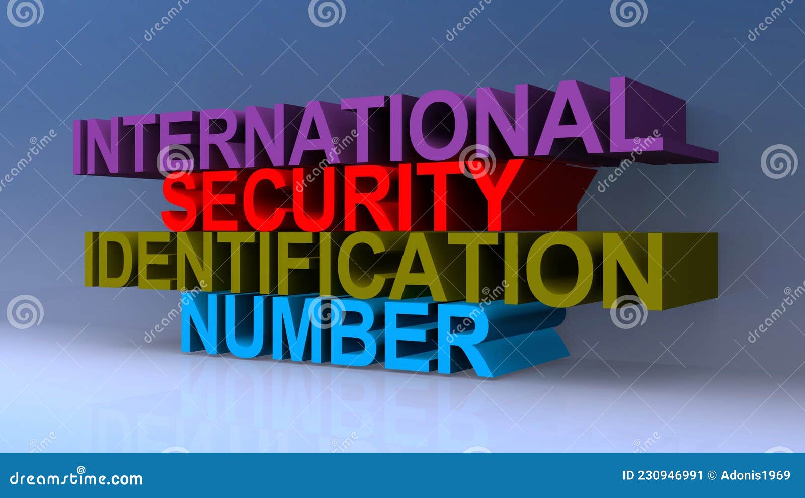 International Security Identification Number on Blue Stock Illustration ...
