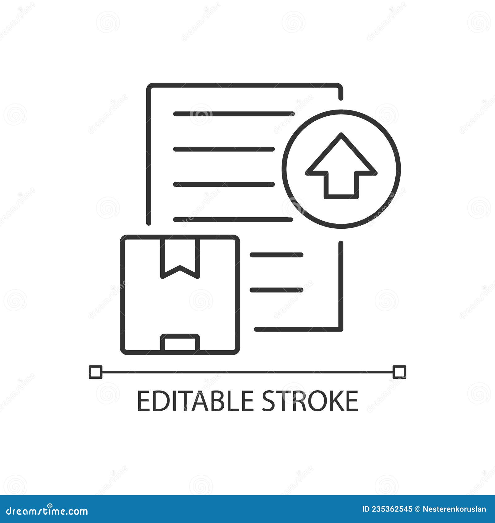 International Shipment Export License Linear Icon Stock Vector ...