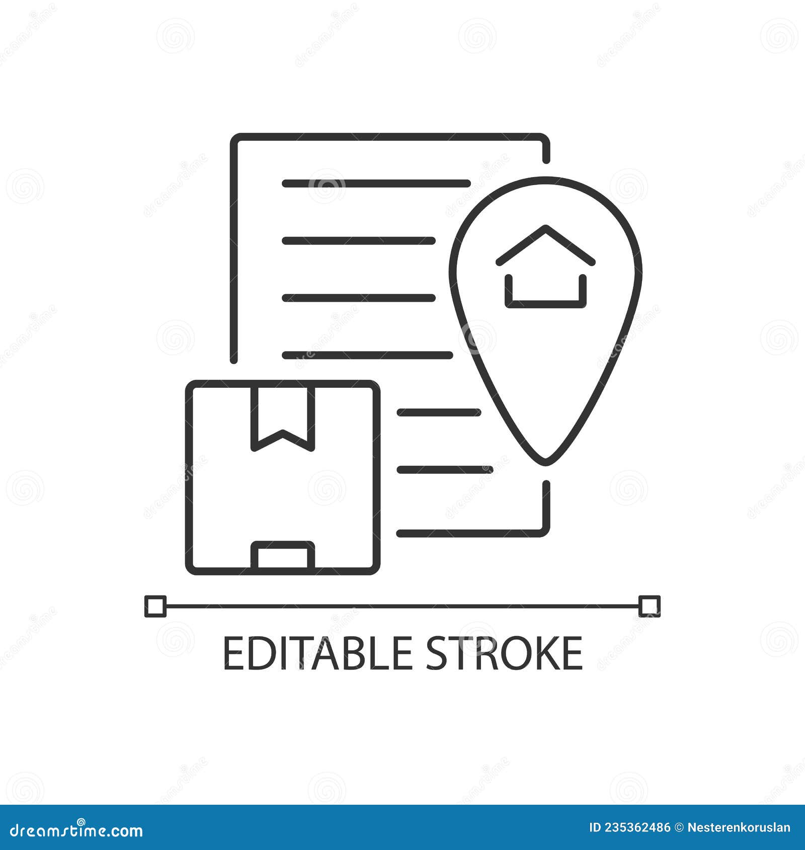 International Shipping Certificate of Origin Linear Icon Stock Vector ...