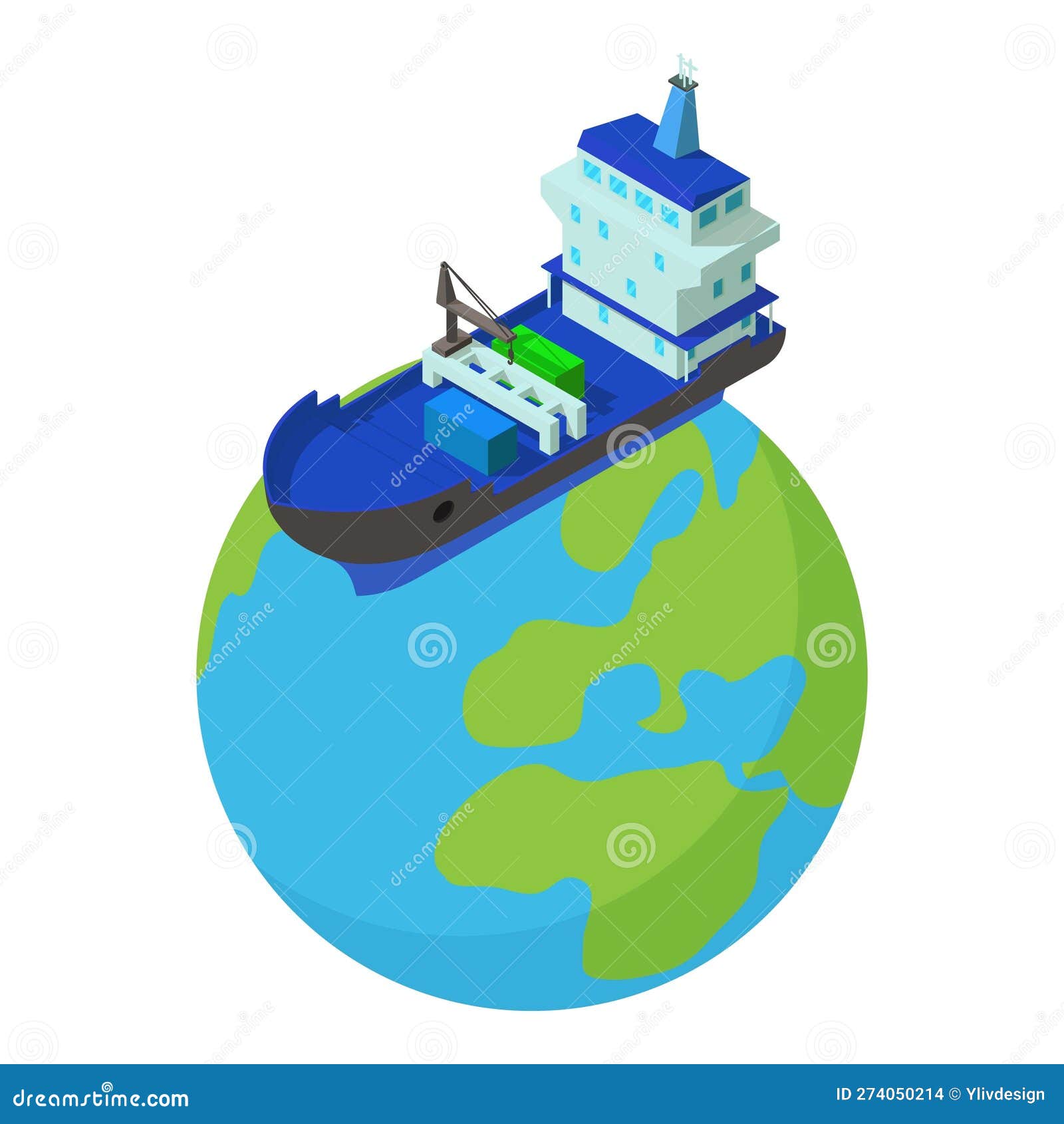 International Shipping Icon Isometric Vector. Container Ship Float ...