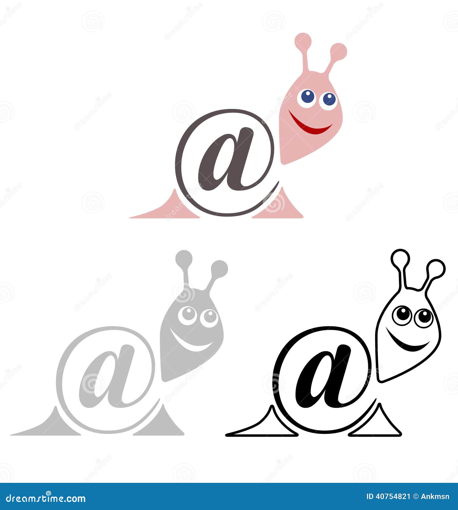 International Sign Email, Animals Snail Stock Vector - Illustration of ...