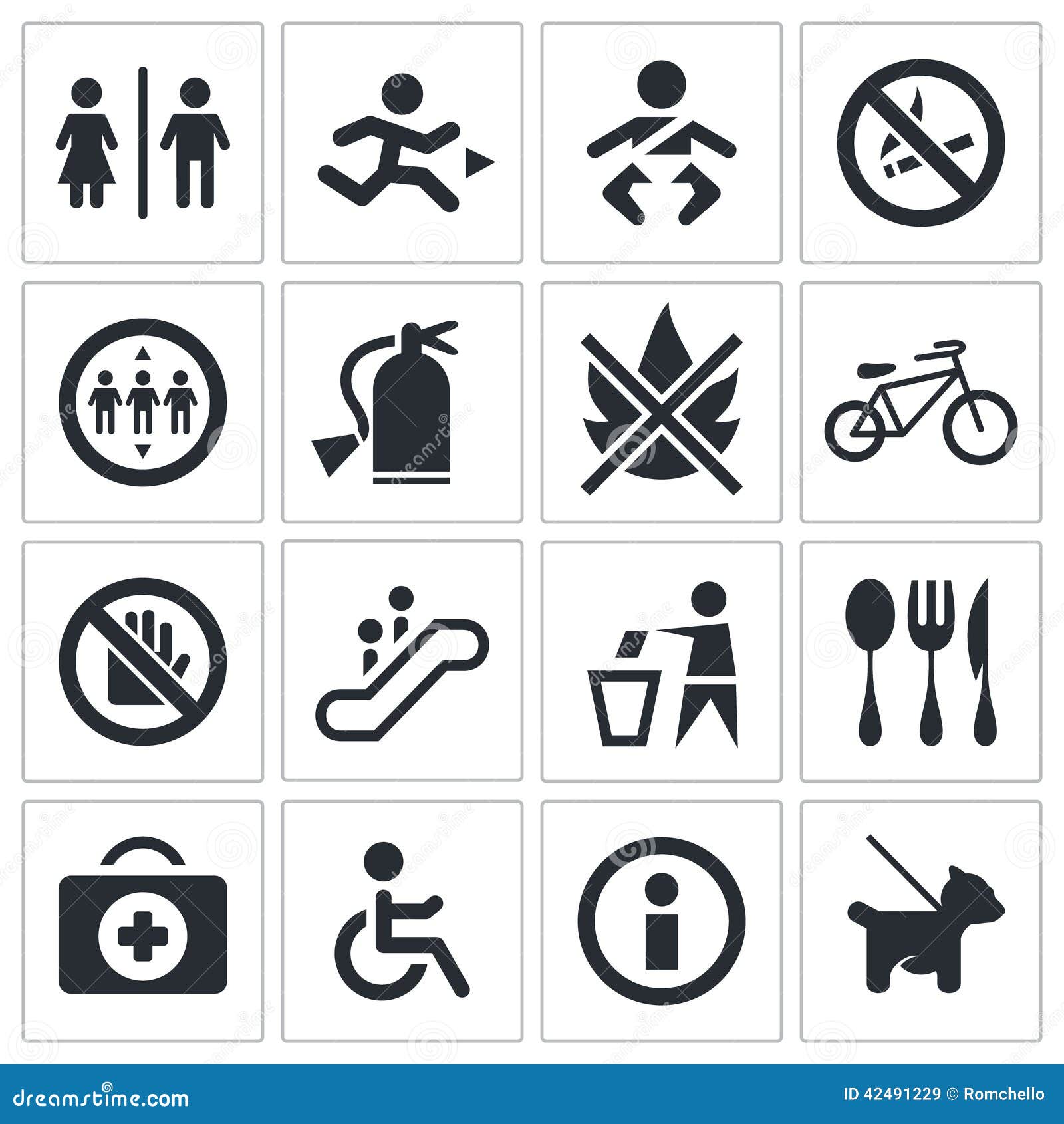 International Signs Used In Tranportation Means Vector Illustration ...