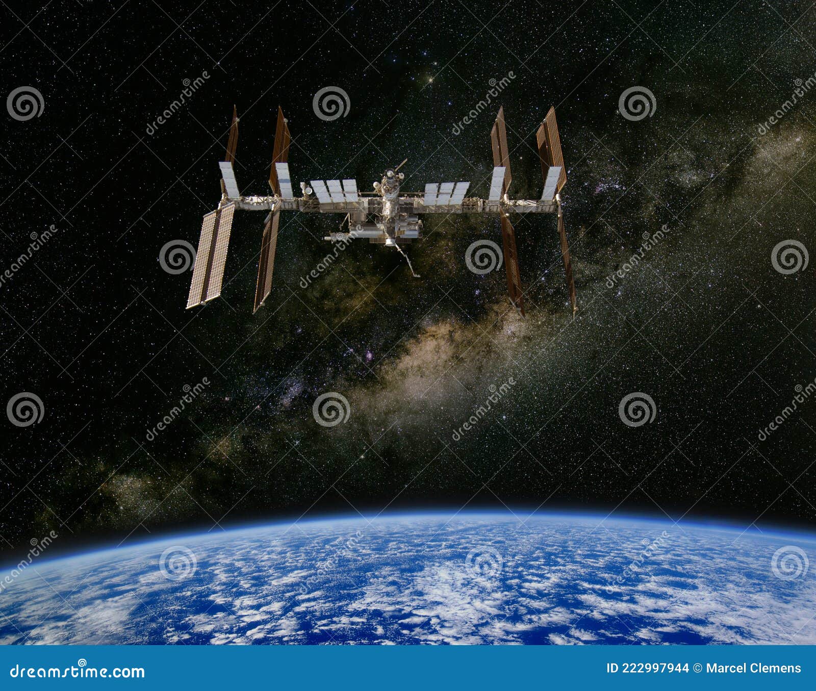 The International Space Station in Orbit Stock Photo - Image of ...