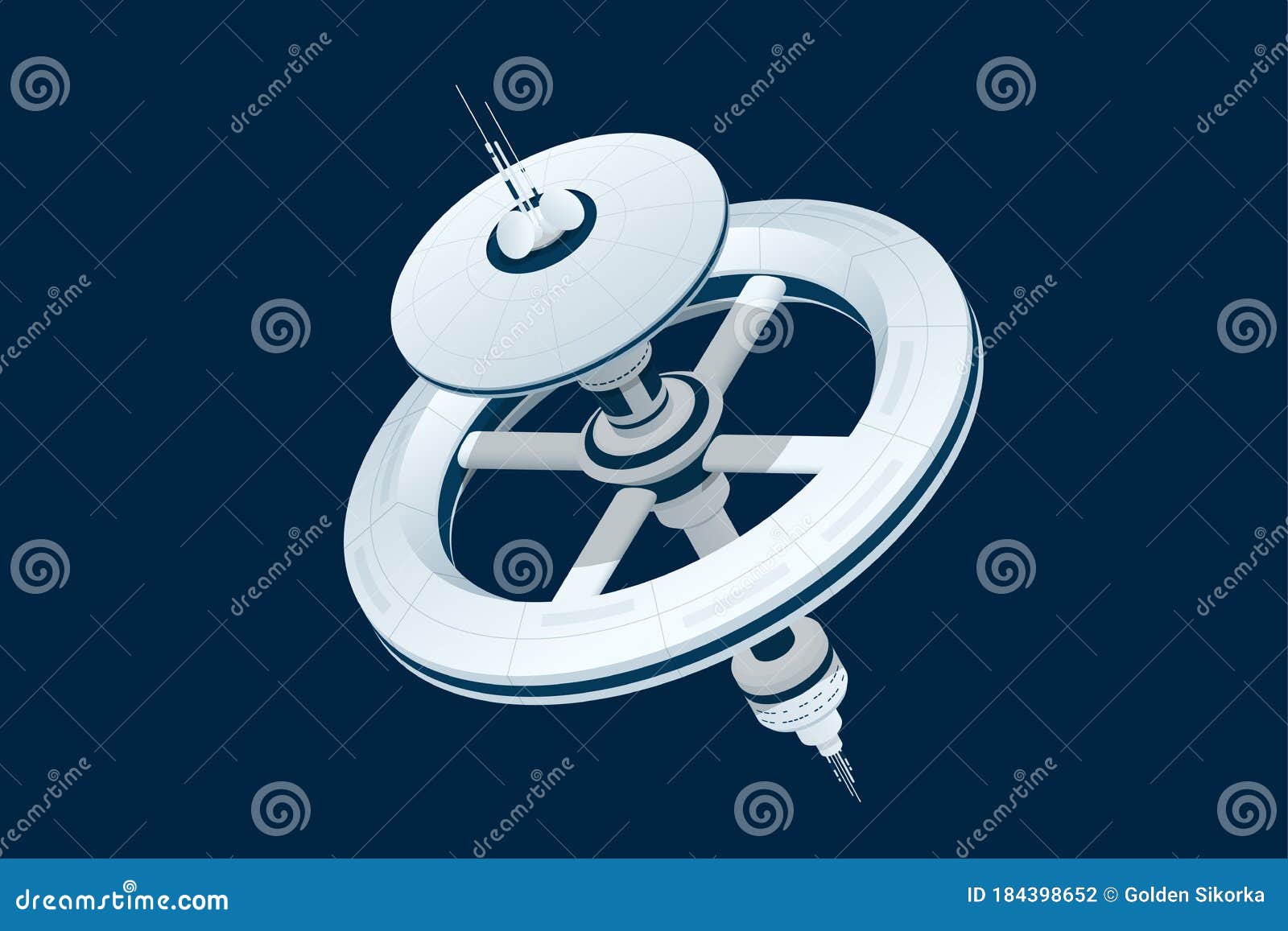 International Space Station Orbiting Earth. Isometric Space Station ...