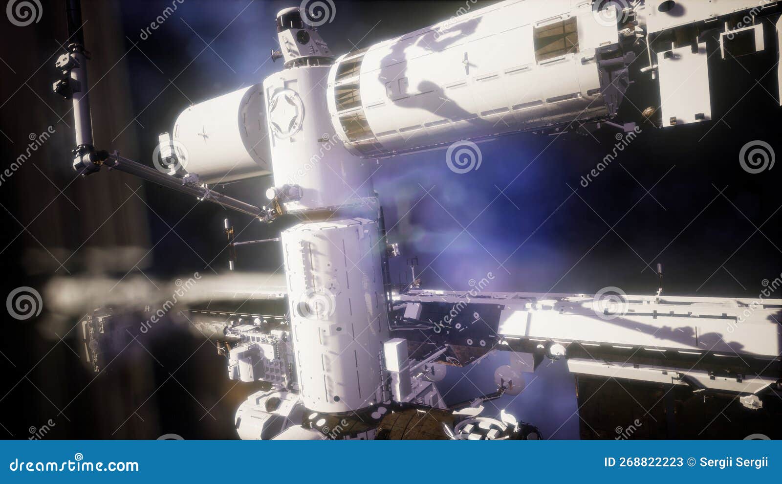 International Space Station in Outer Space Stock Illustration ...