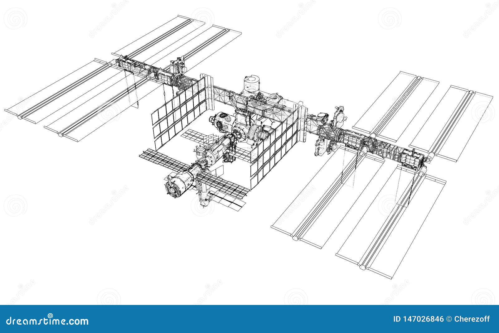 International Space Station Drawing