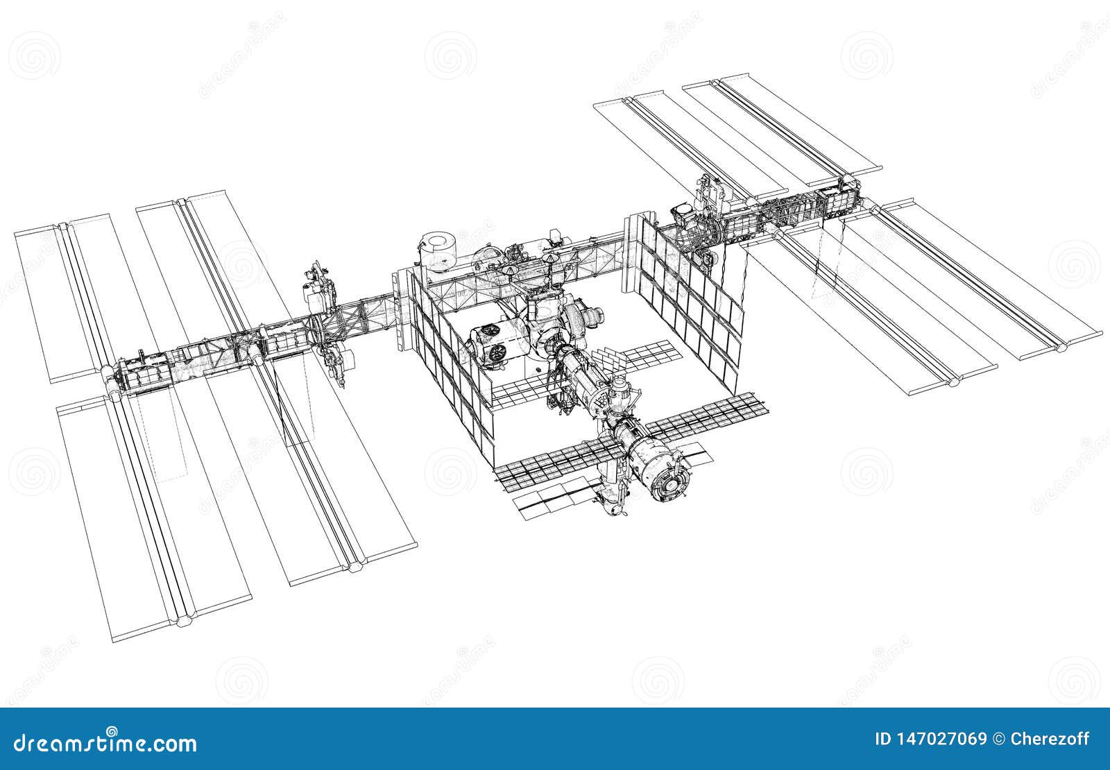 International Space Station Outline. Vector Stock Vector - Illustration ...