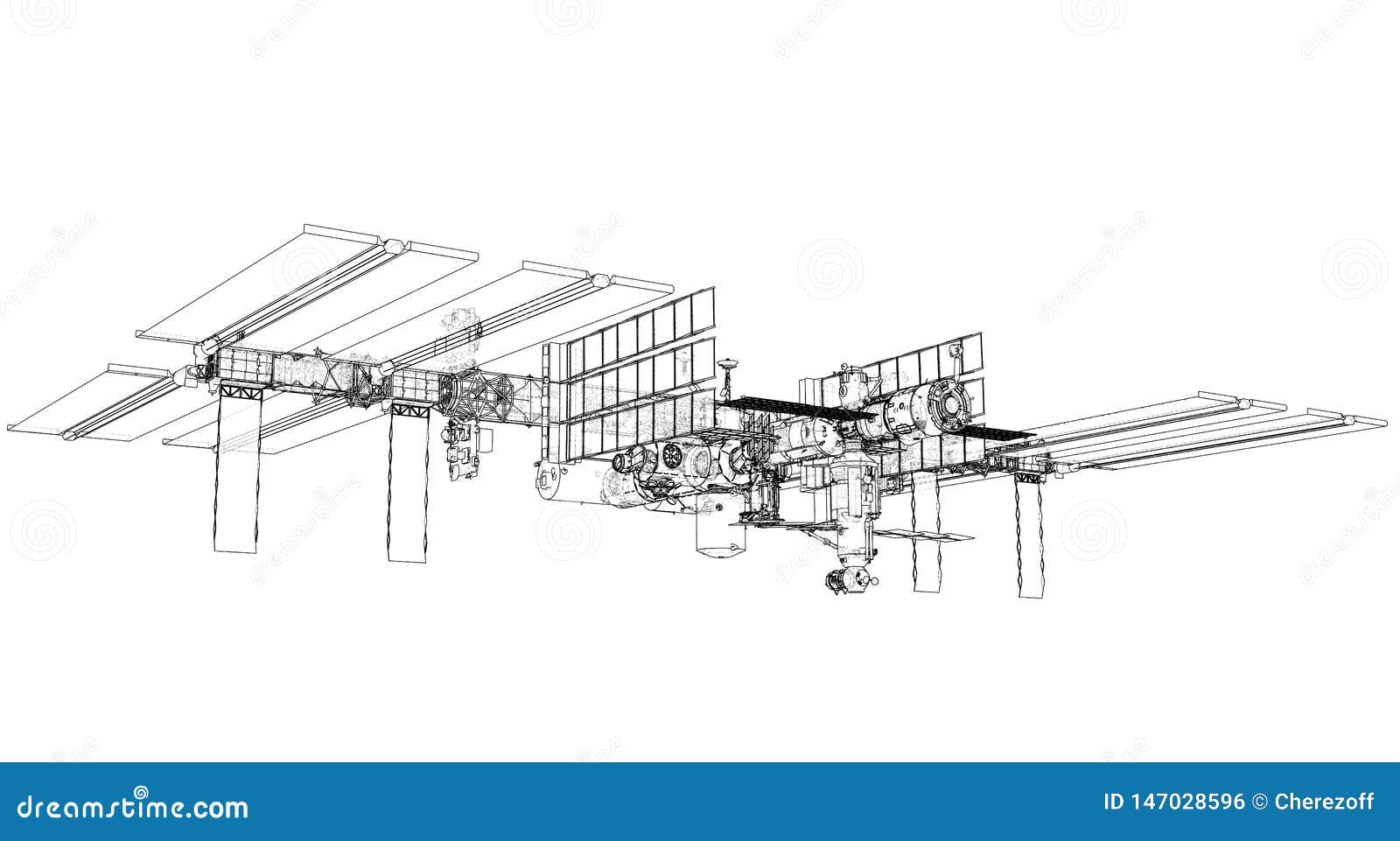 International Space Station Outline. Vector Stock Vector - Illustration ...