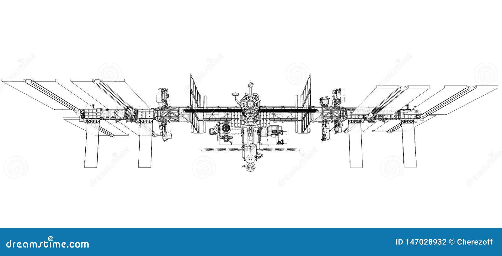 International Space Station Outline. Vector Stock Vector - Illustration ...
