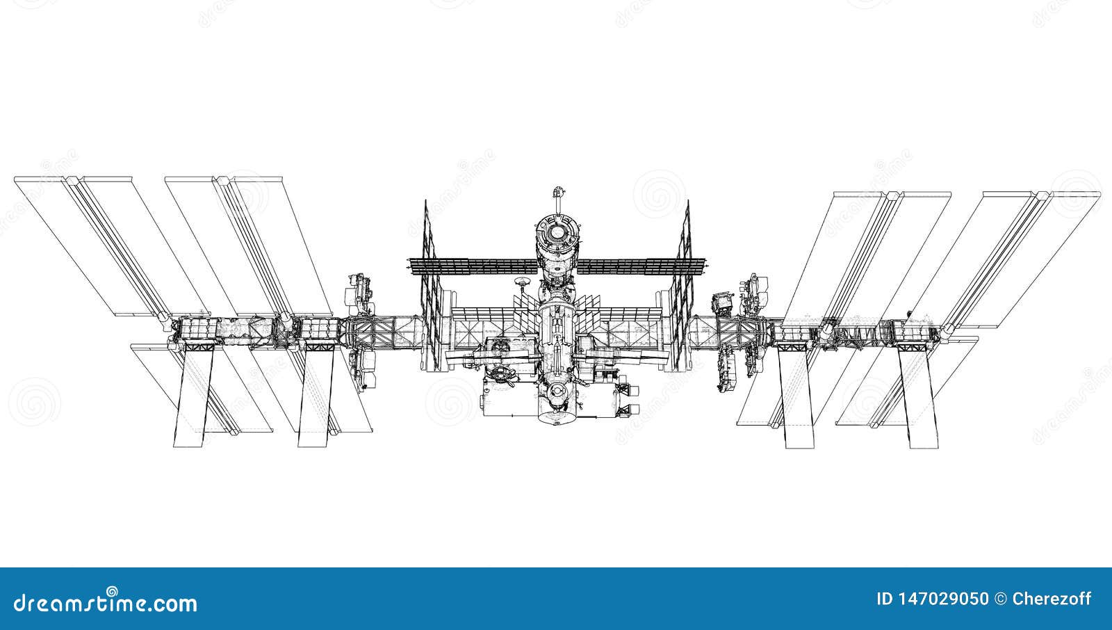 International Space Station Outline. Vector Stock Vector - Illustration ...