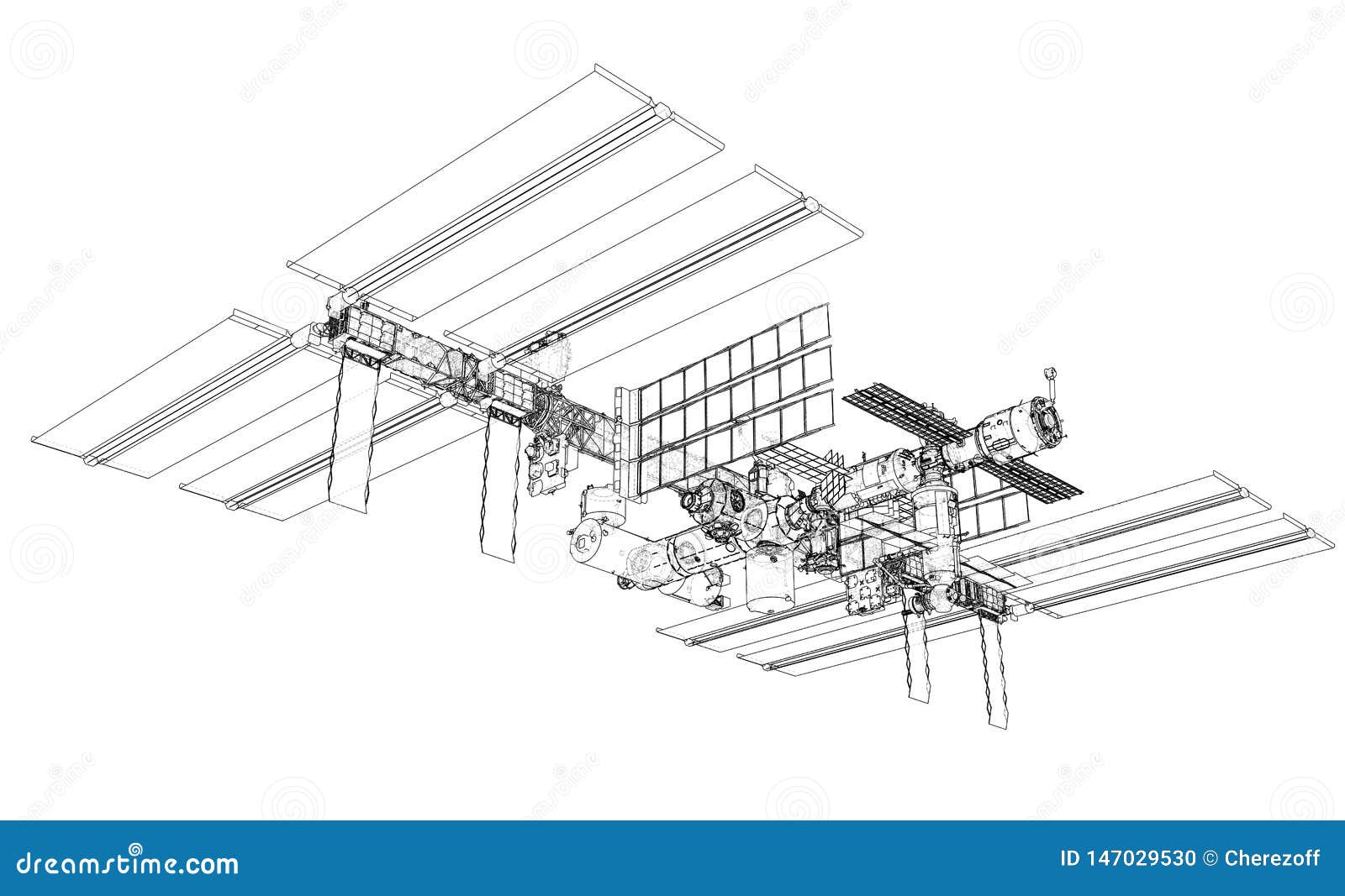 International Space Station Outline. Vector Stock Vector - Illustration ...