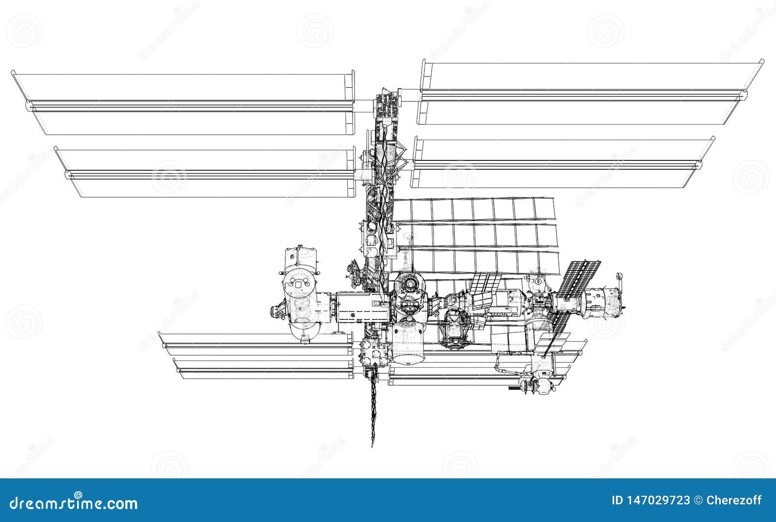 International Space Station Outline. Vector Stock Vector - Illustration ...