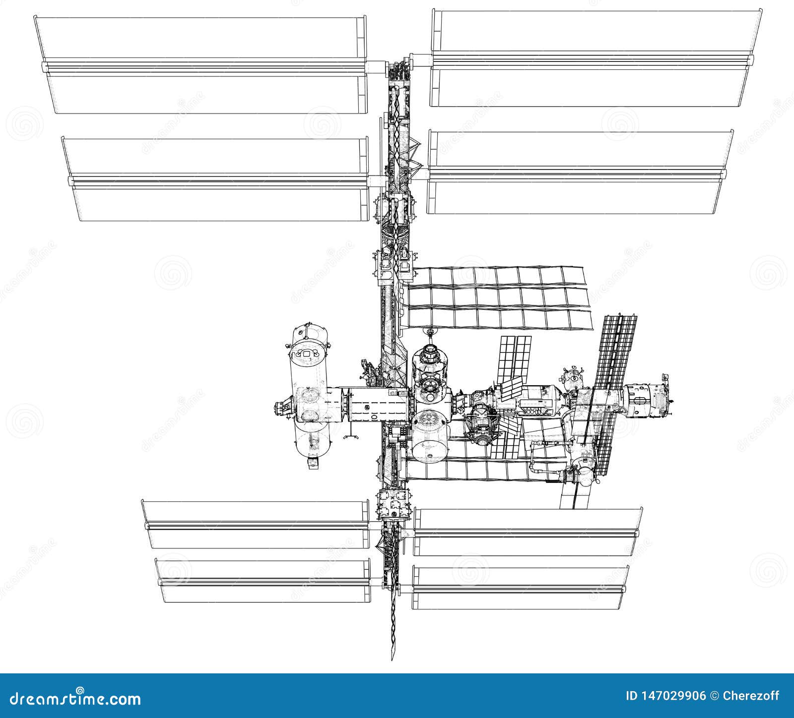 International Space Station Outline. Vector Stock Vector - Illustration ...