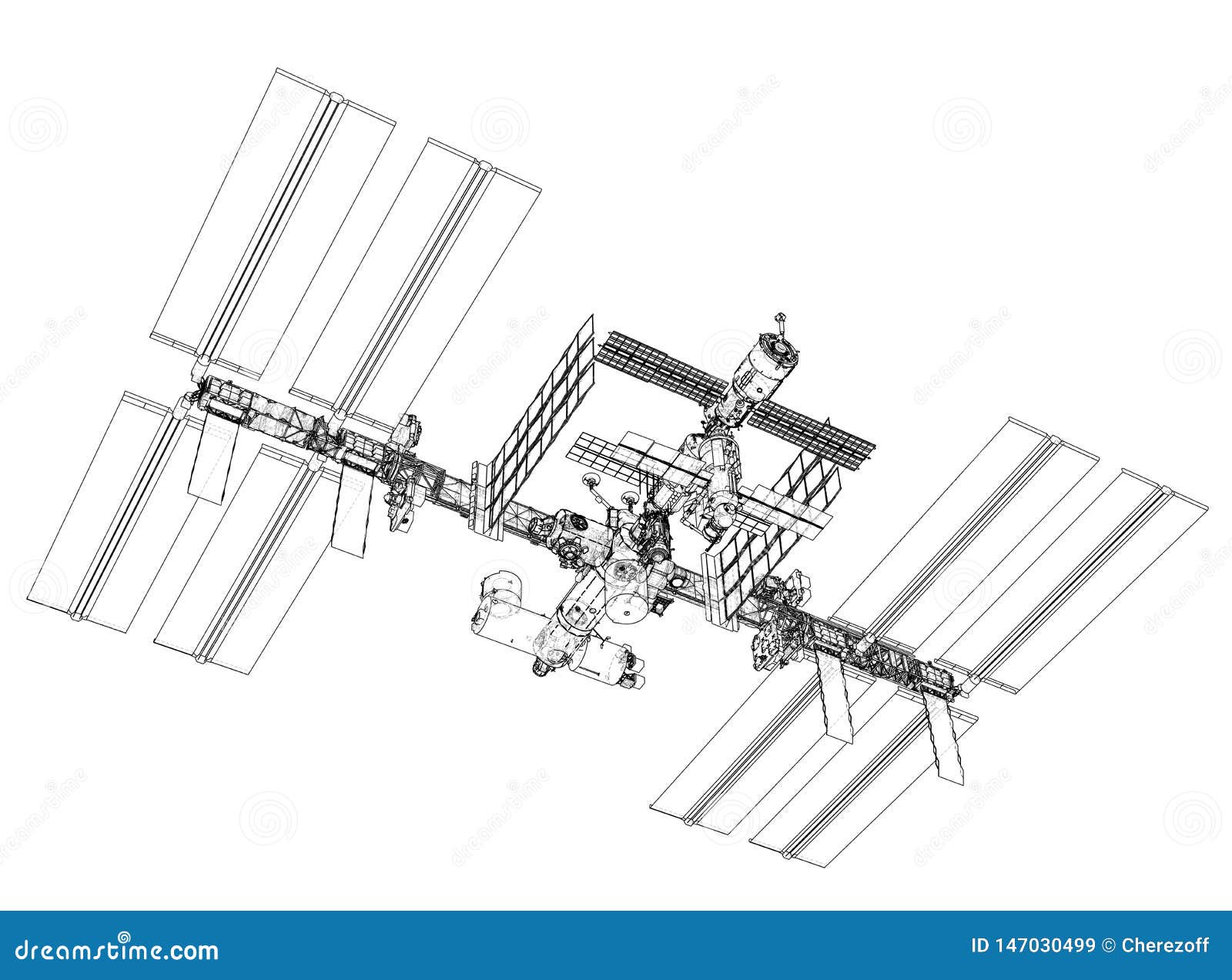 International Space Station Outline. Vector Stock Vector - Illustration ...