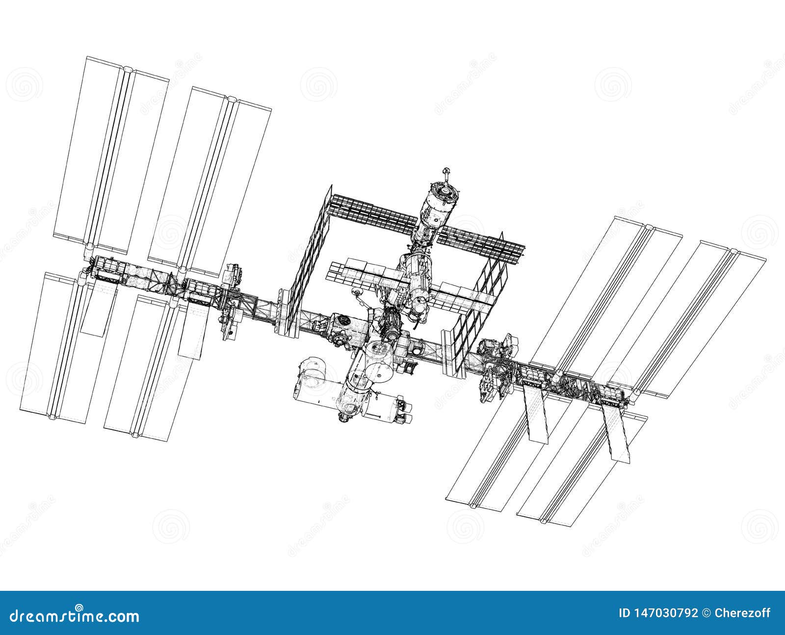International Space Station Outline. Vector Stock Vector - Illustration ...