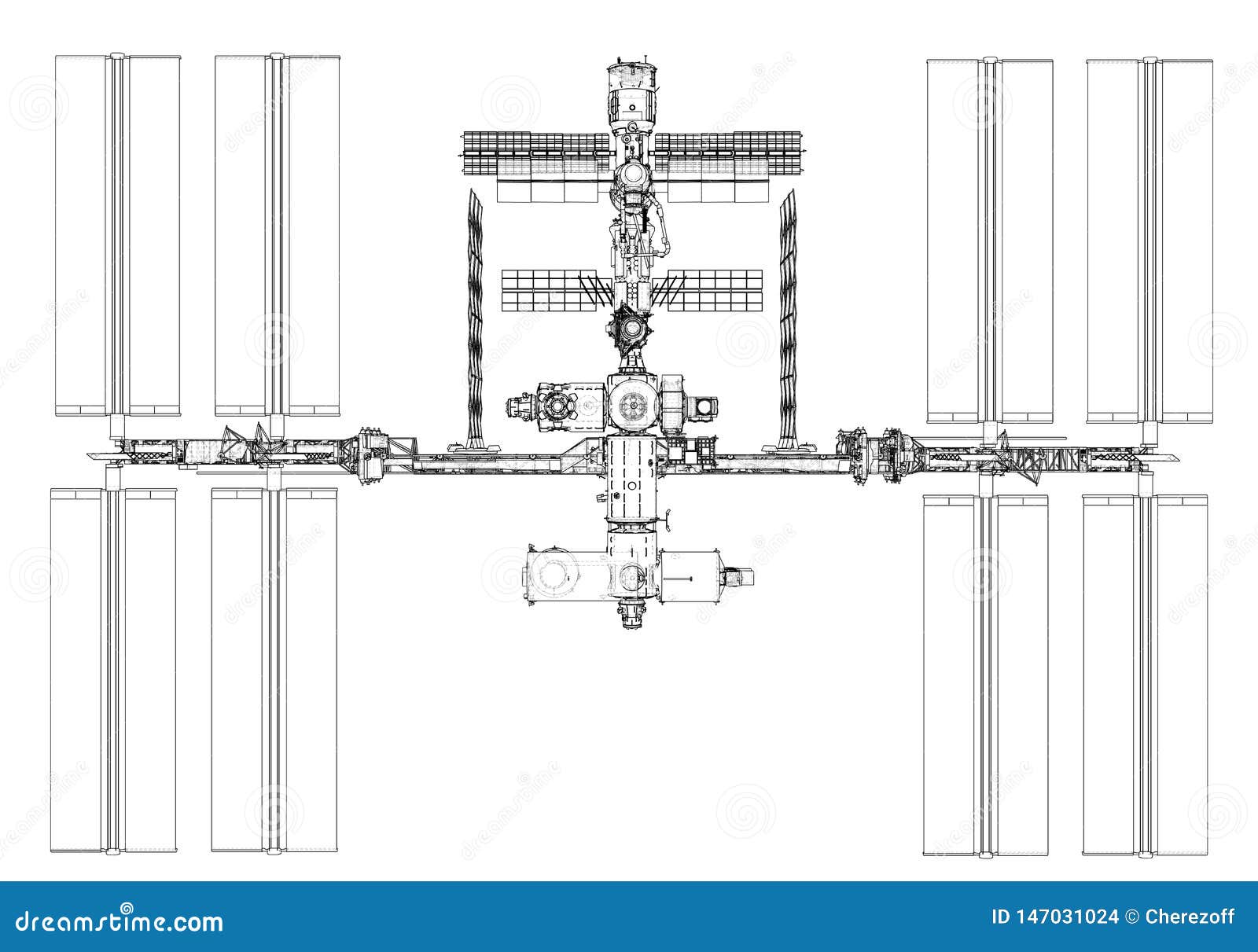 International Space Station Outline. Vector Stock Vector - Illustration ...
