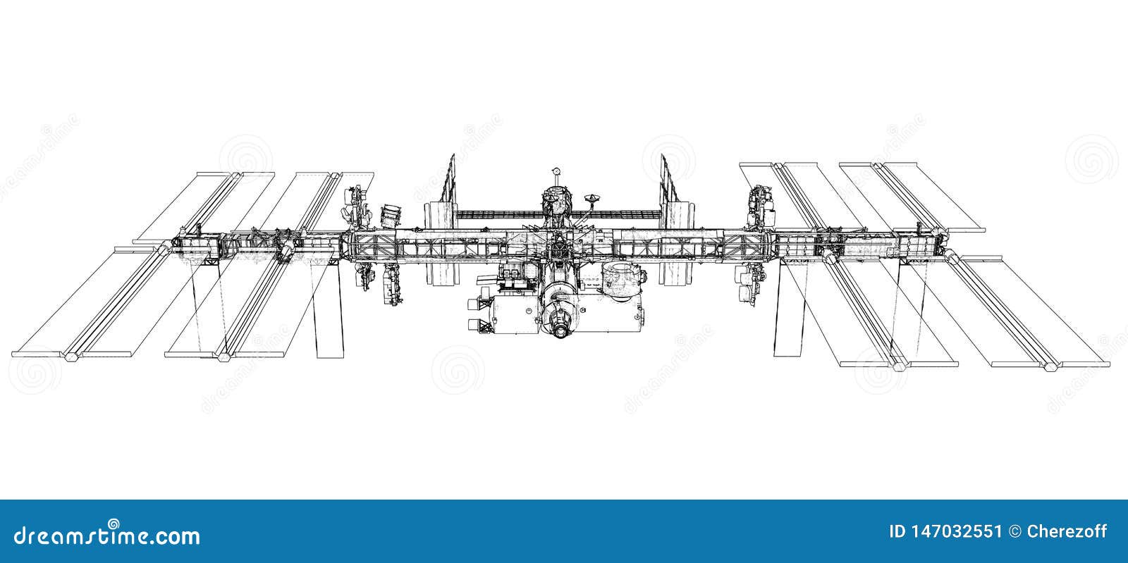 International Space Station Outline. Vector Stock Vector - Illustration ...