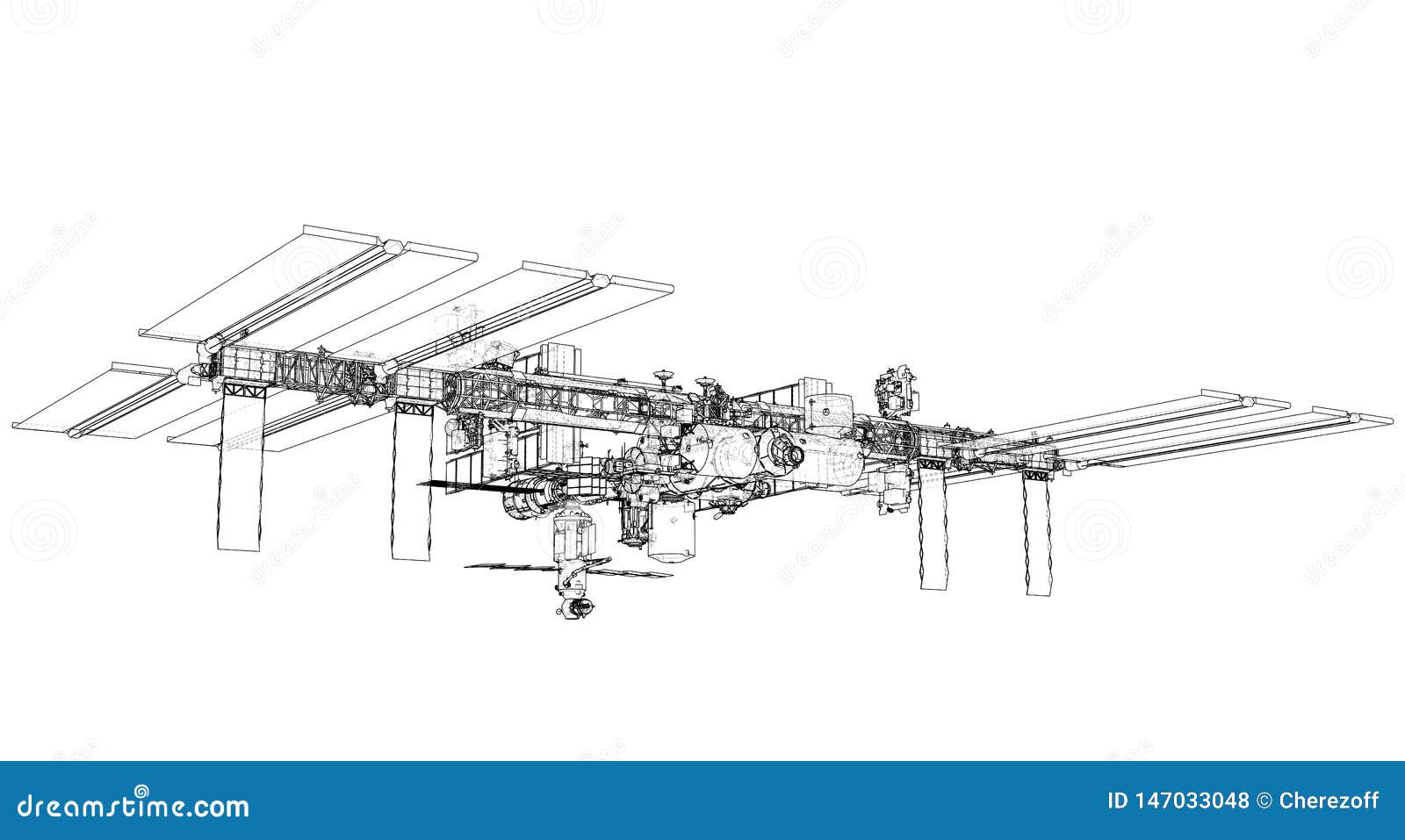 International Space Station Outline. Vector Stock Vector - Illustration ...