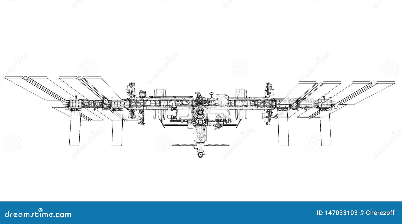 International Space Station Outline. Vector Stock Vector - Illustration ...