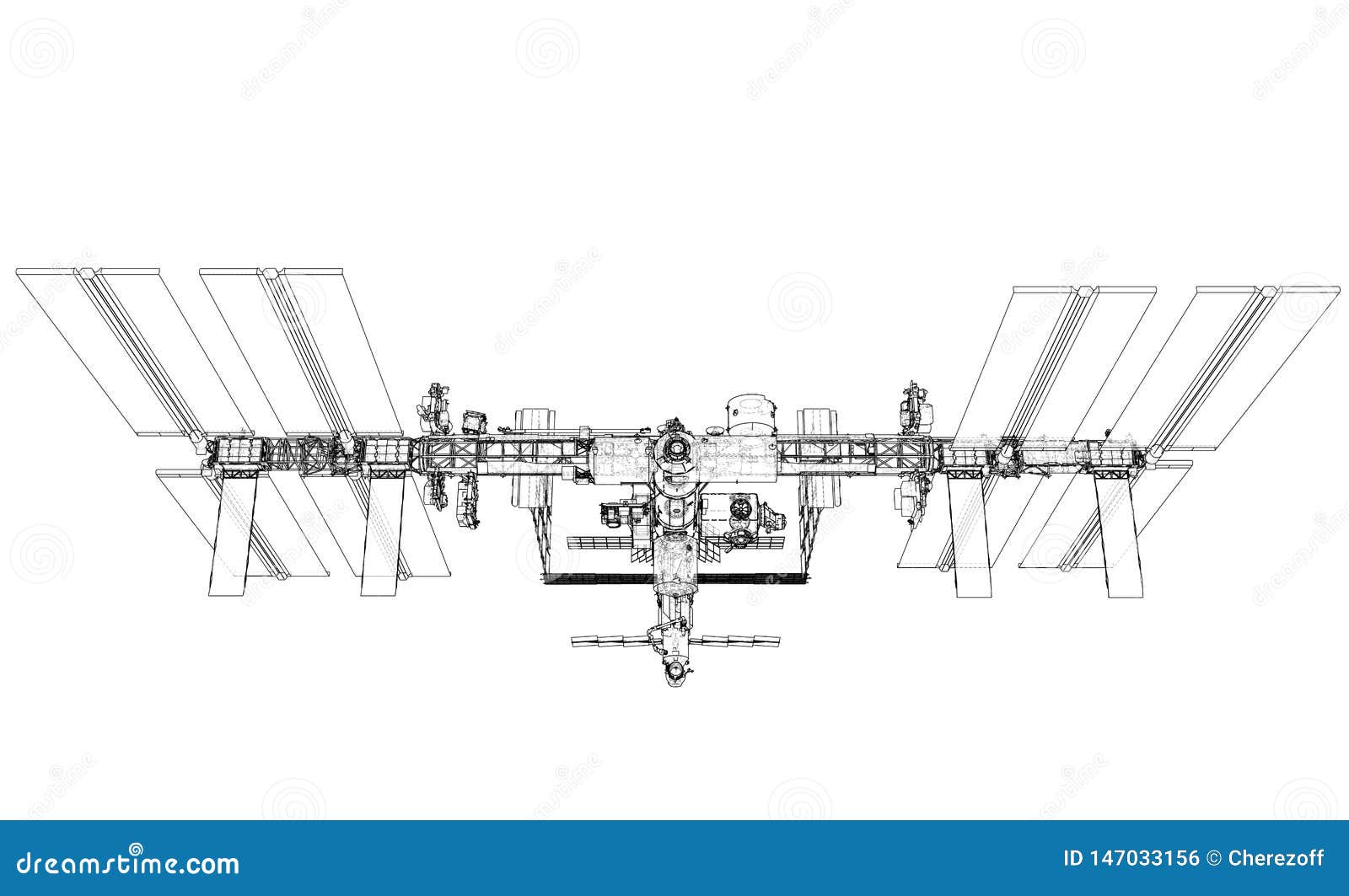 International Space Station Outline. Vector Stock Vector - Illustration ...