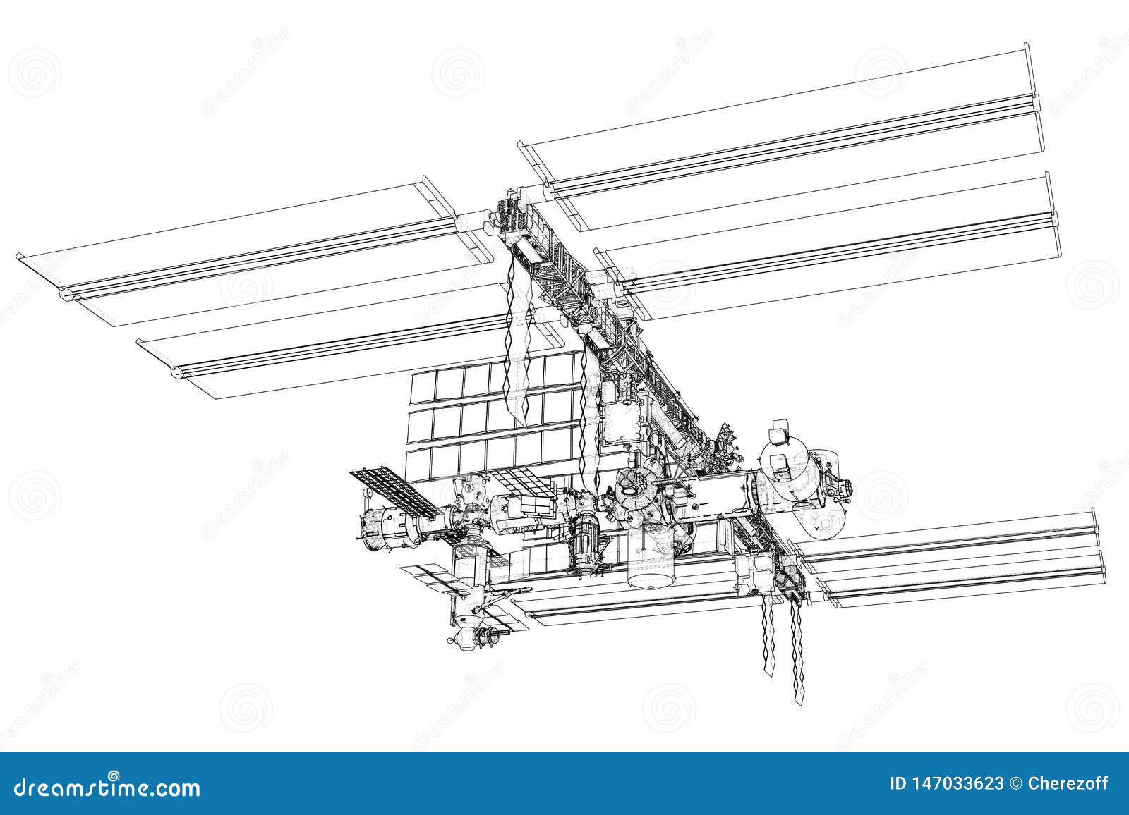 International Space Station Outline. Vector Stock Vector - Illustration ...