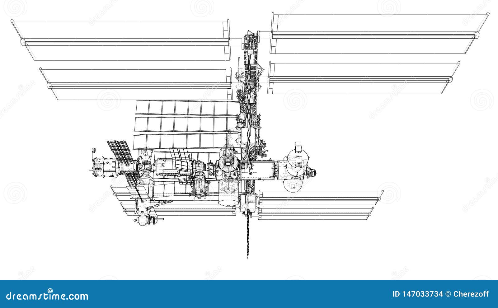 International Space Station Outline. Vector Stock Vector - Illustration ...