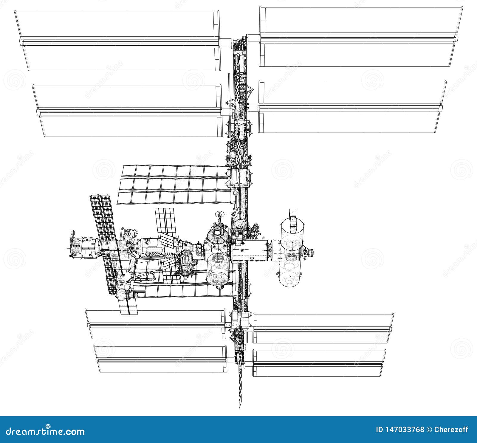 International Space Station Outline. Vector Stock Vector - Illustration ...