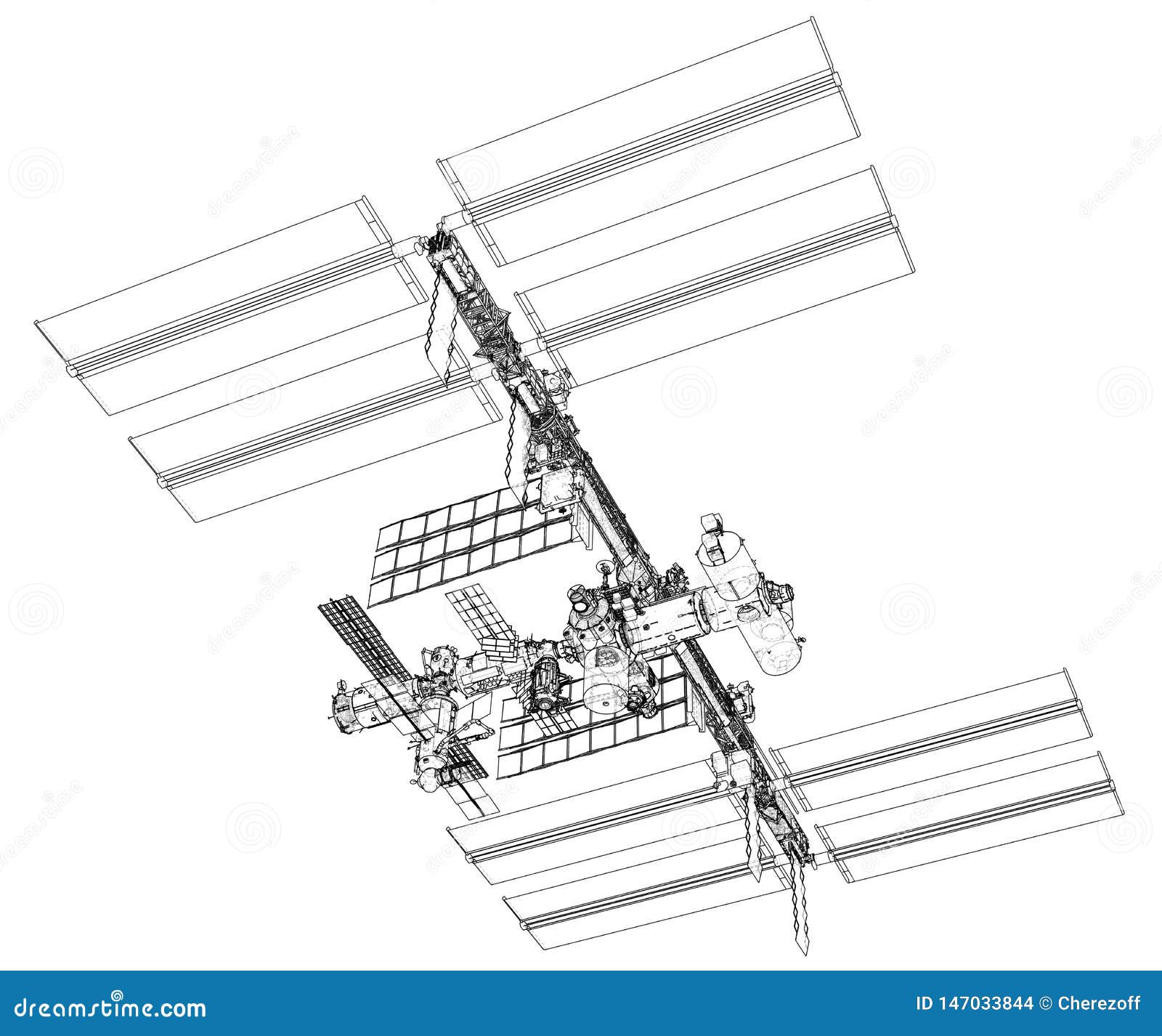 International Space Station Outline. Vector Stock Vector - Illustration ...