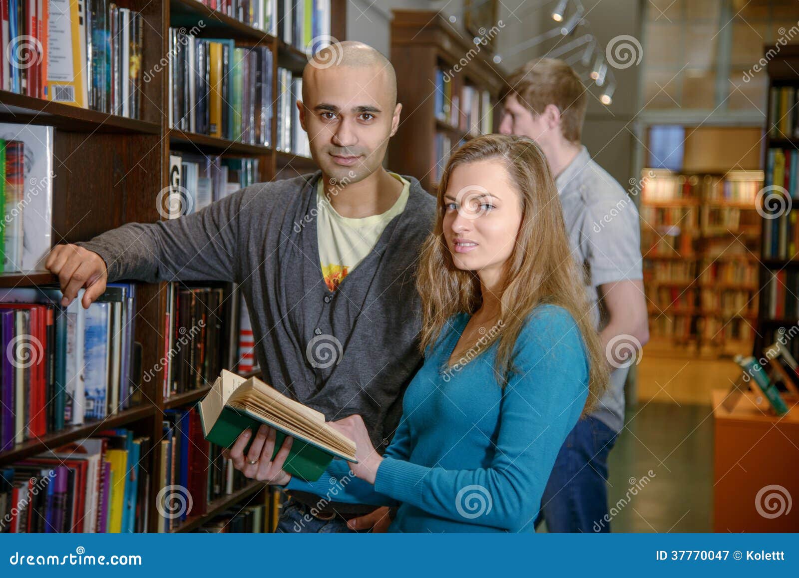 International Students in a Library Stock Image - Image of adult ...
