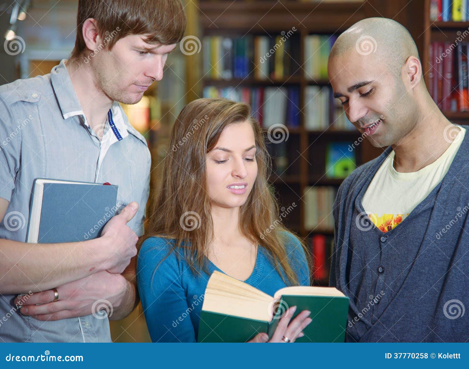 International Students in a Library Stock Photo - Image of beautiful ...