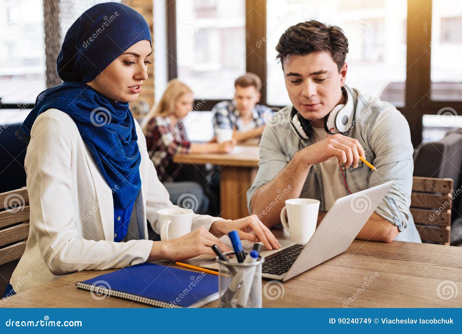 International Students Preparing Project Stock Image - Image of ...